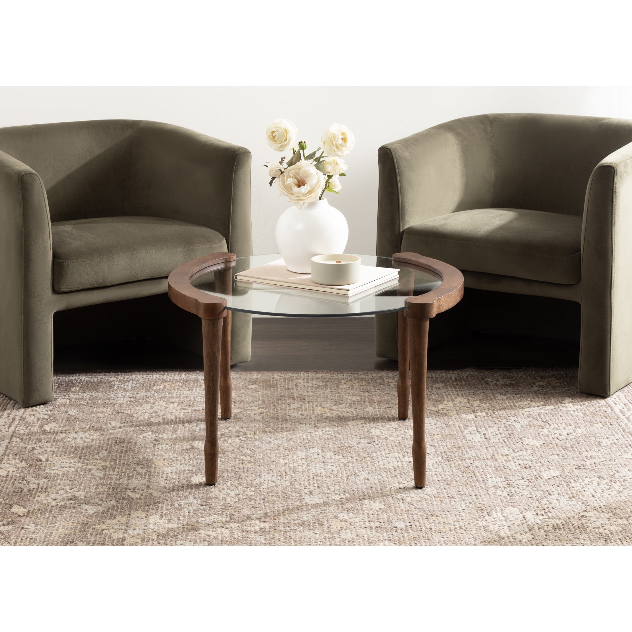 Kate and Laurel Santoro Mid-Century Modern Floating Glass Round Coffee ...