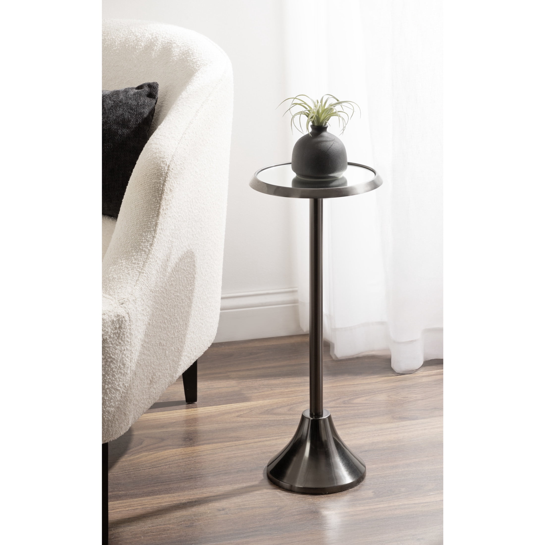 Kate and Laurel Sanzo Modern Pedestal Drink Table, 10 x 10 x 23, Gray ...