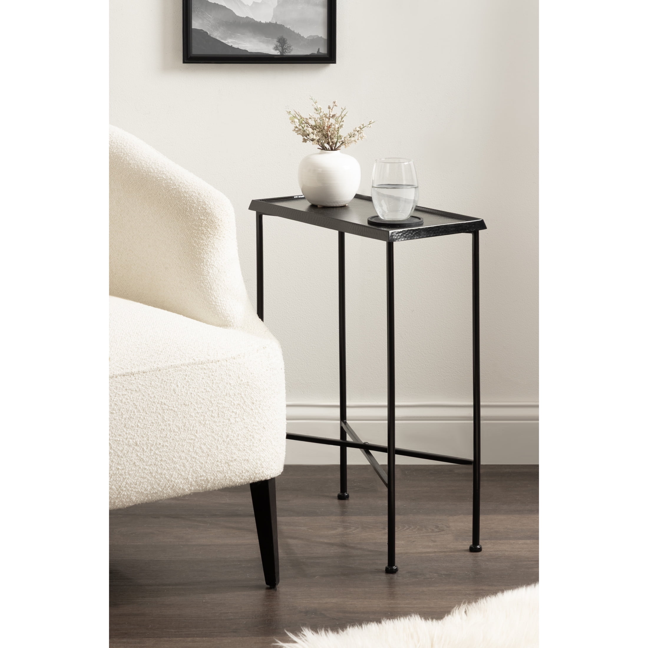 Kate and Laurel Sanzo Transitional Metal Skinny Side Table, 17 x 9 x 24 ...