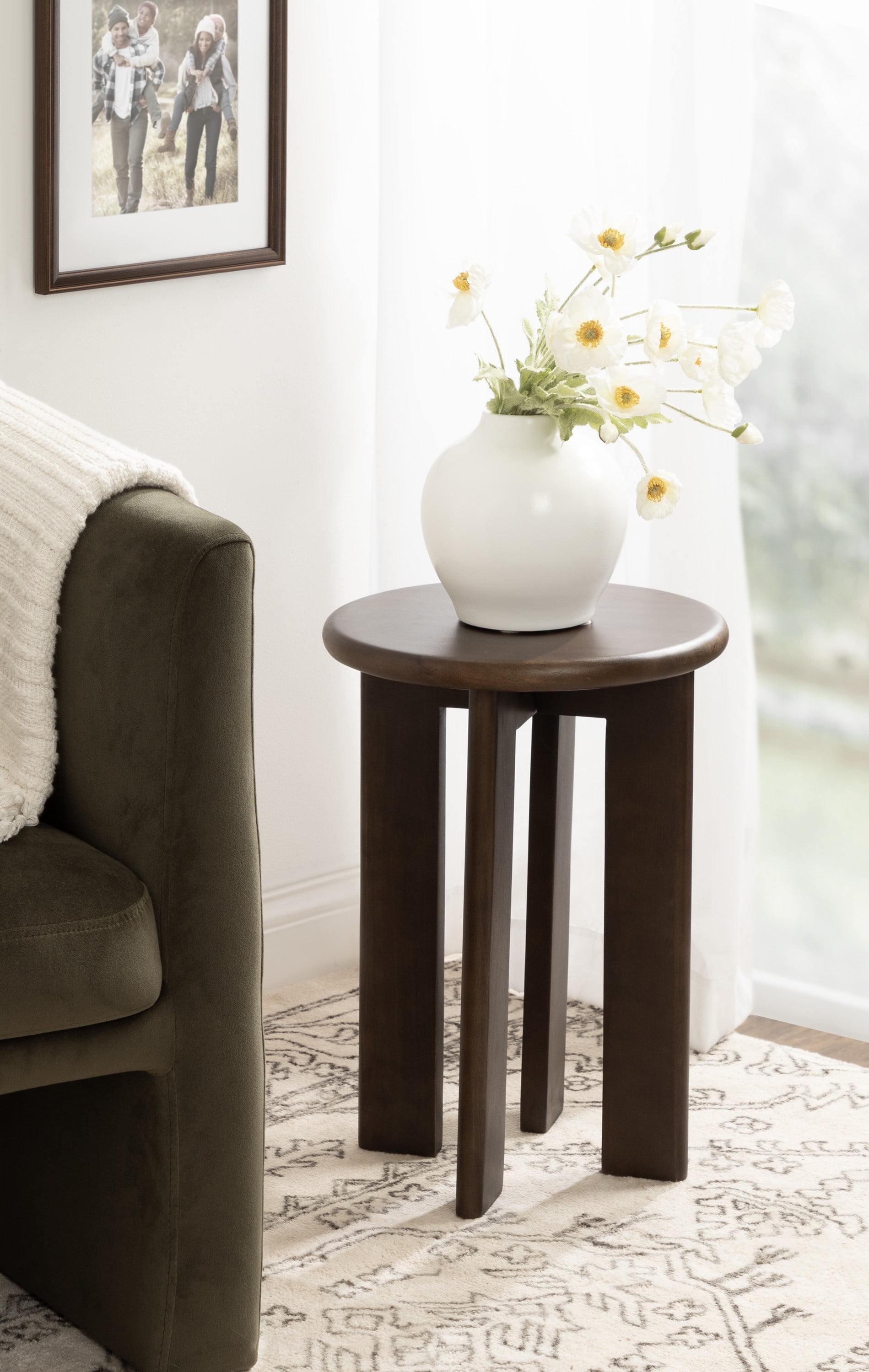 Kate and Laurel Seebeck Modern Wooden Round Side Table, 14 x 14 x 20 ...