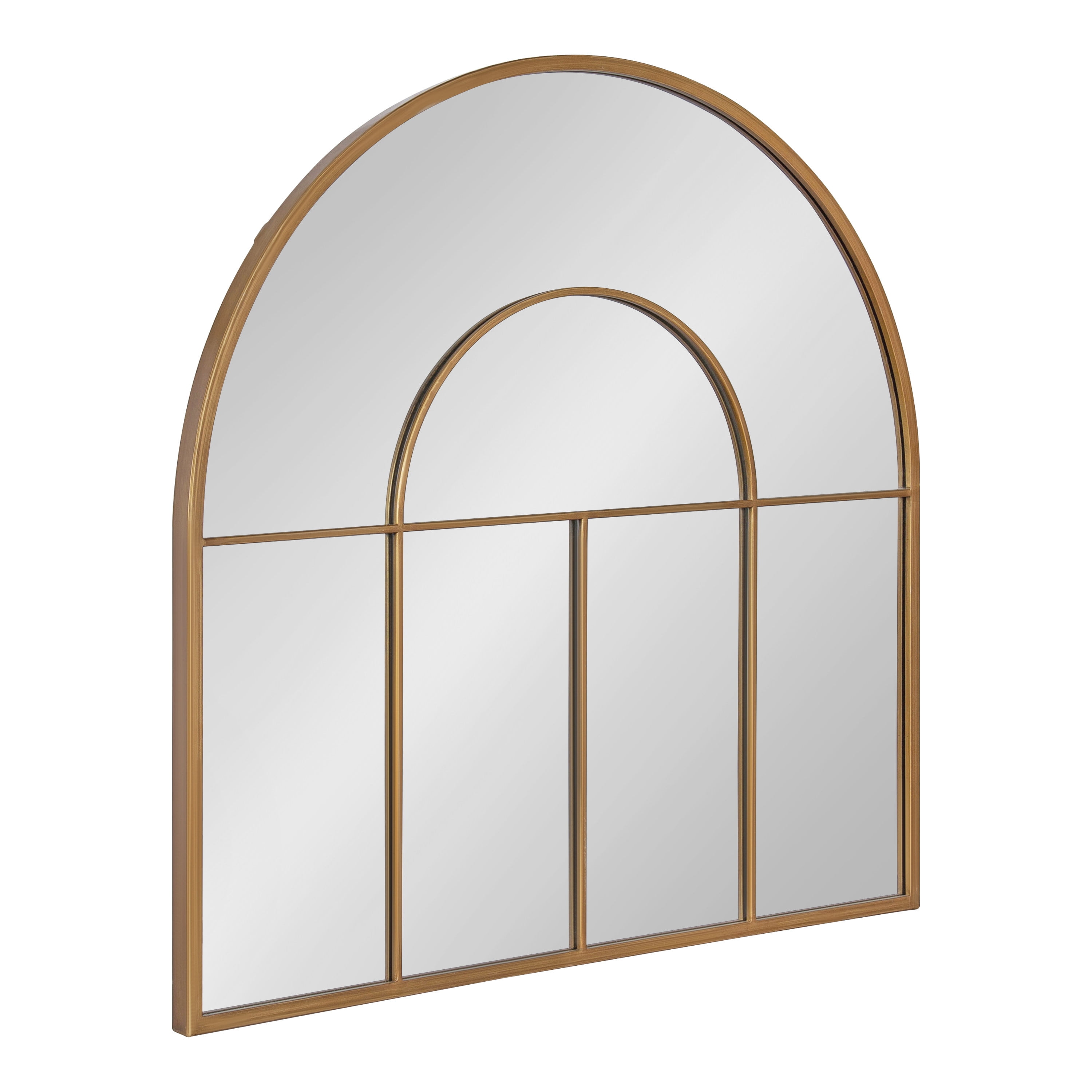 Kate and Laurel Solei Elegant Metal Windowpane Arch Mirror, Gold, 30 x ...