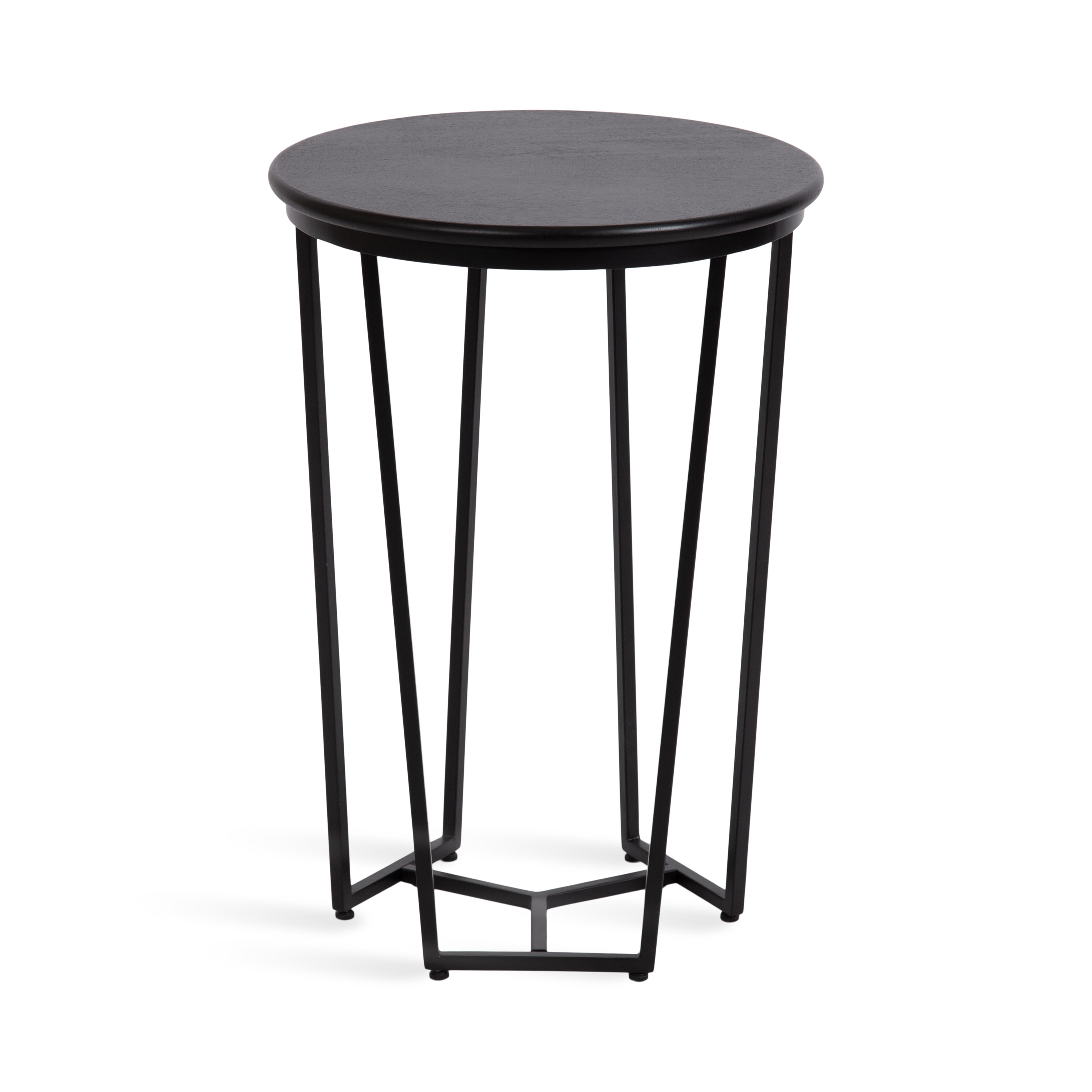 Kate and Laurel Solvay Round Metal and Wood Side Table, 16 x 16 x 24 ...