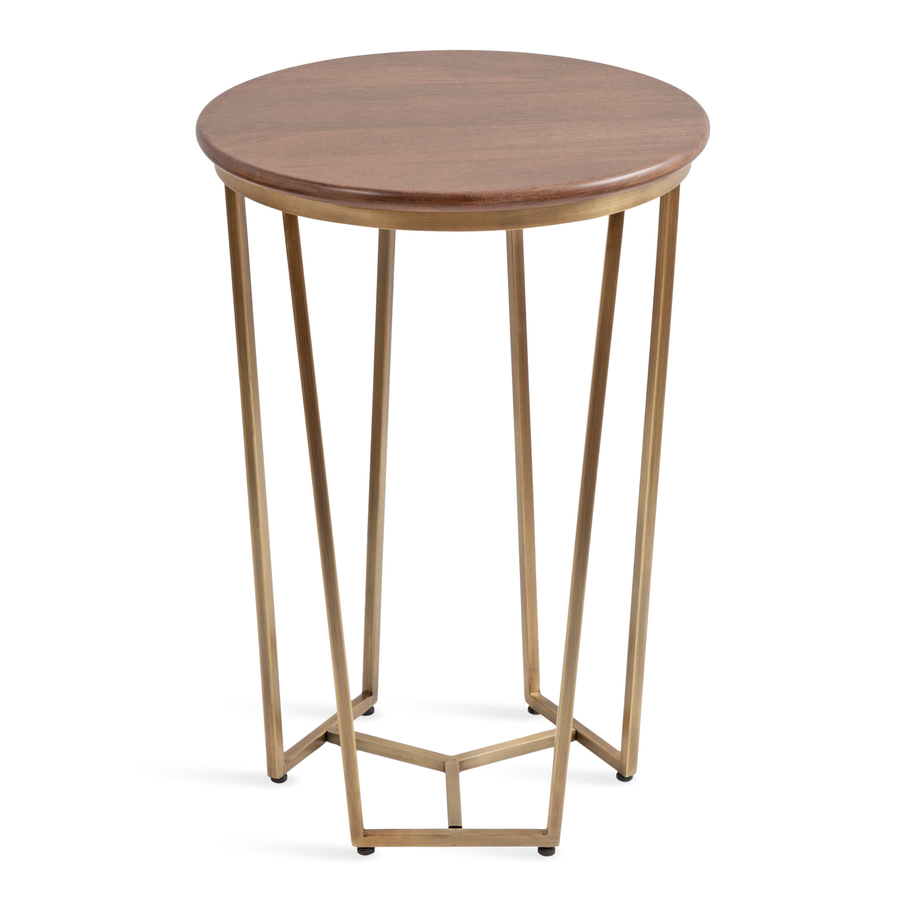 Kate and Laurel Solvay Round Metal and Wood Side Table, 16 x 16 x 24 ...