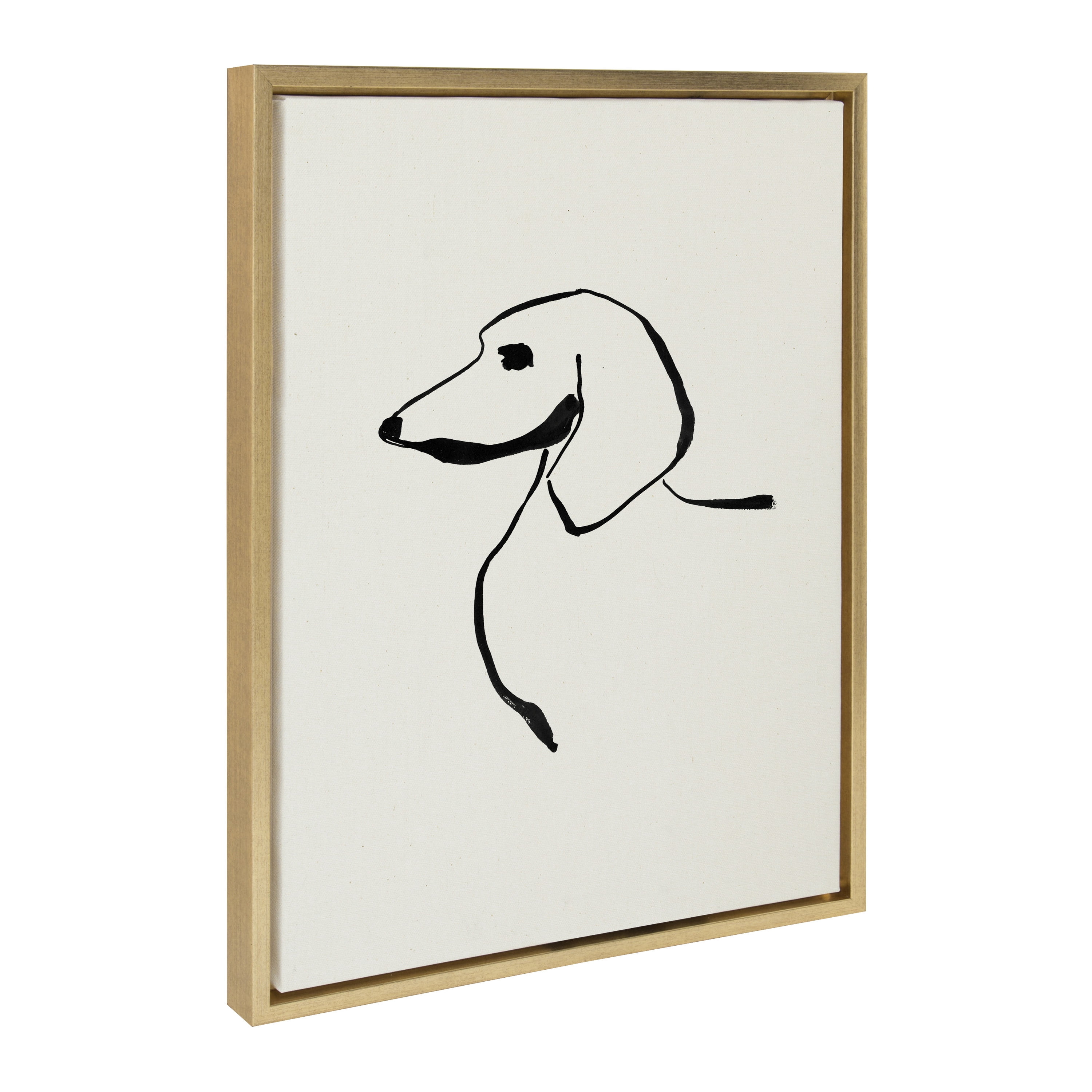 Kate and Laurel Sylvie 1023 Dachshund Framed Canvas Wall Art by Teju ...