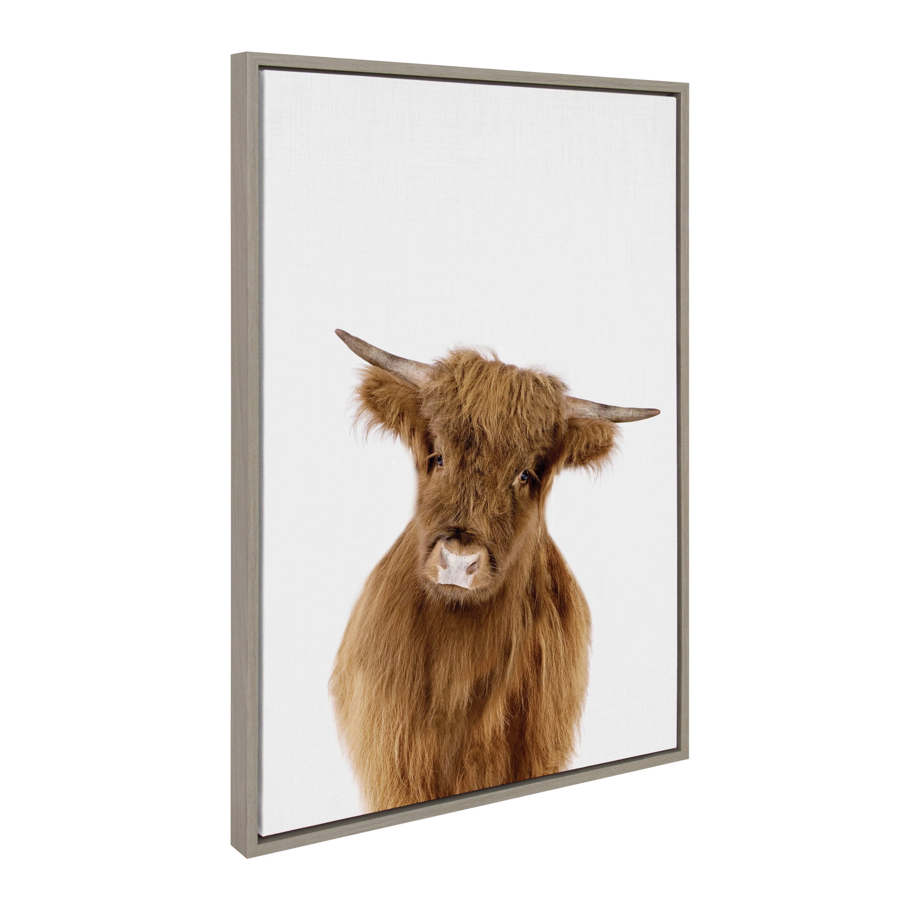 Kate and Laurel Sylvie Animal Studio Highland Framed Canvas Wall Art by ...