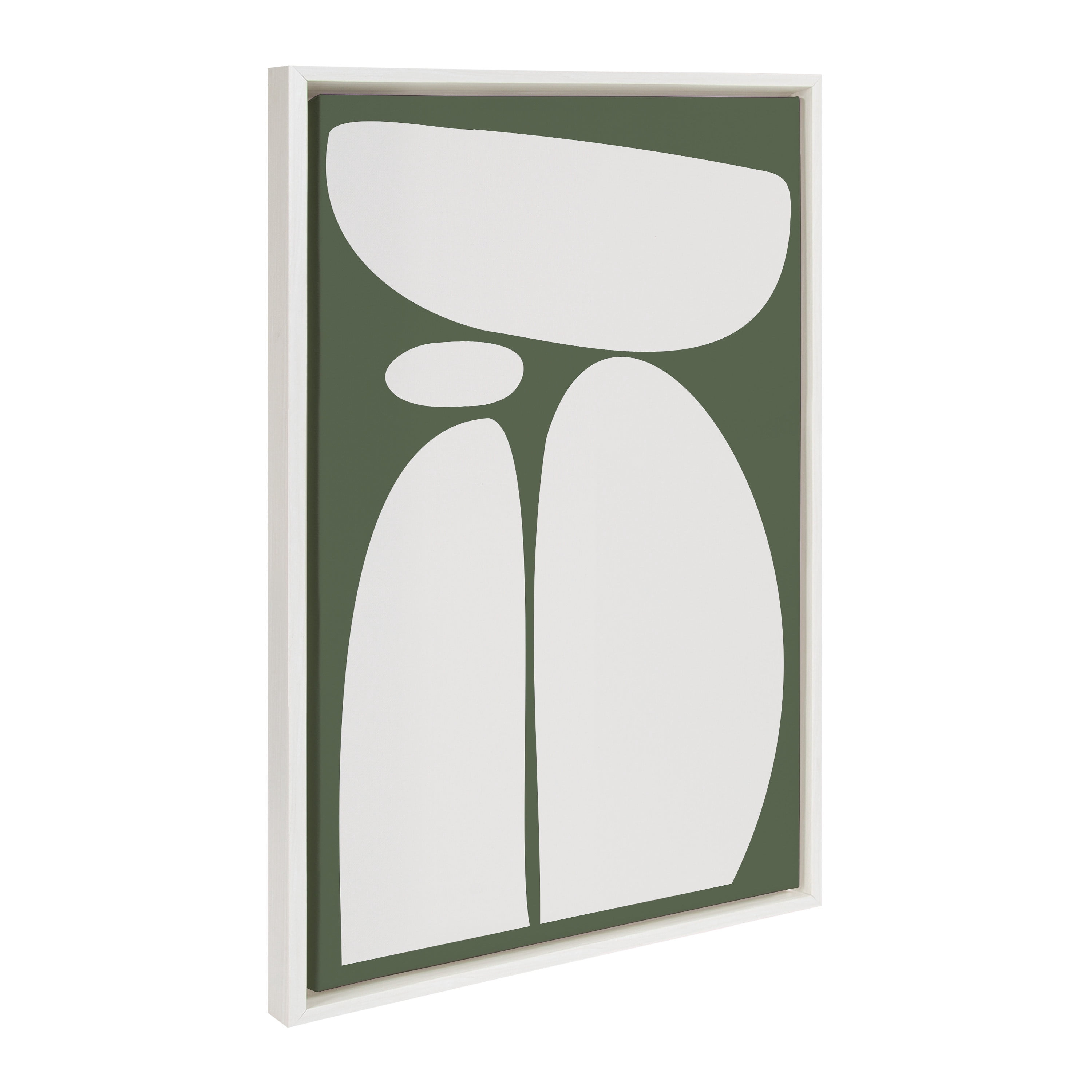 Kate and Laurel Sylvie Balancing Zen Rocks Dark Green Framed Canvas ...