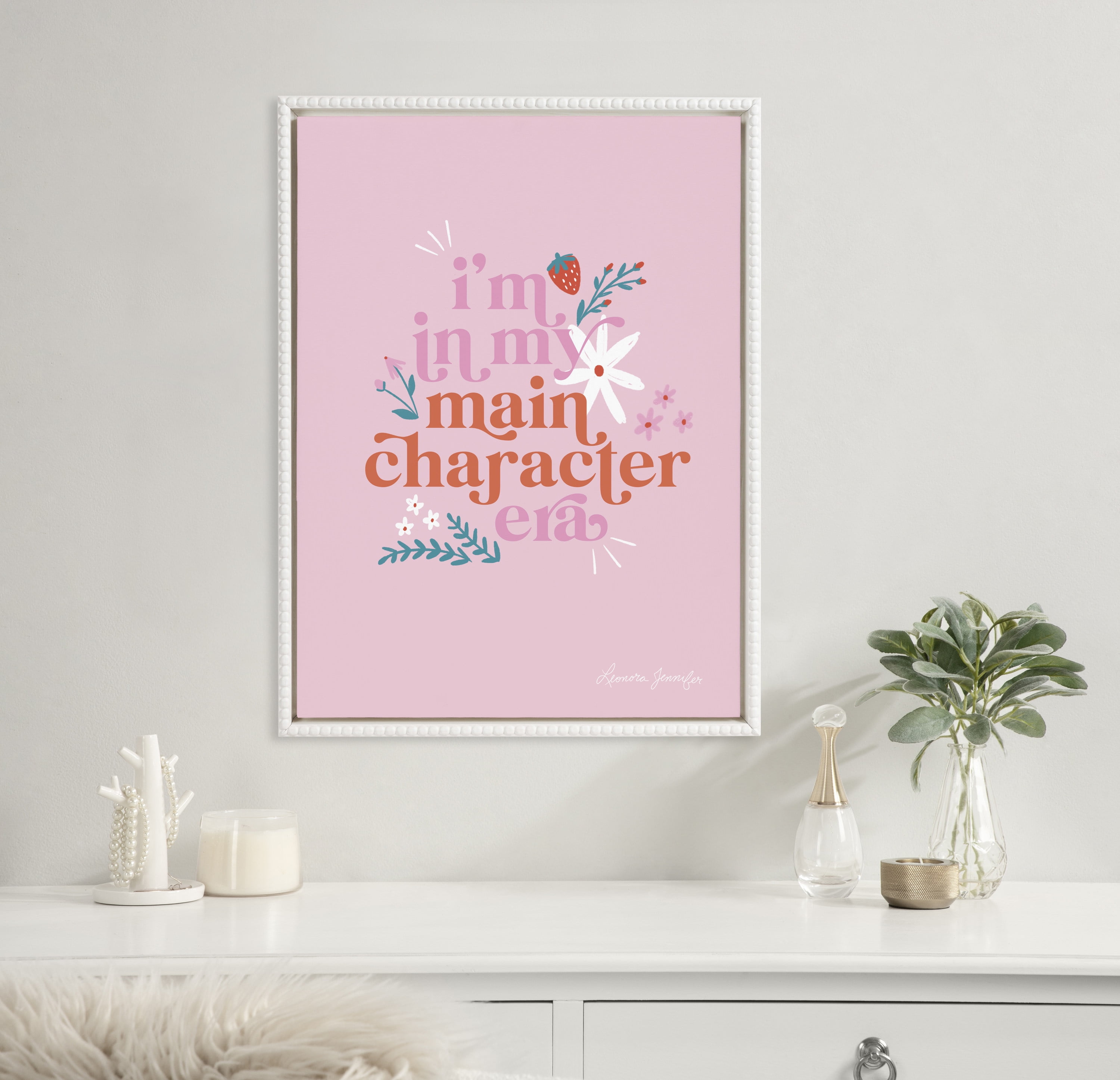 Kate and Laurel Sylvie Beaded Main Character Era Vintage Framed Canvas ...