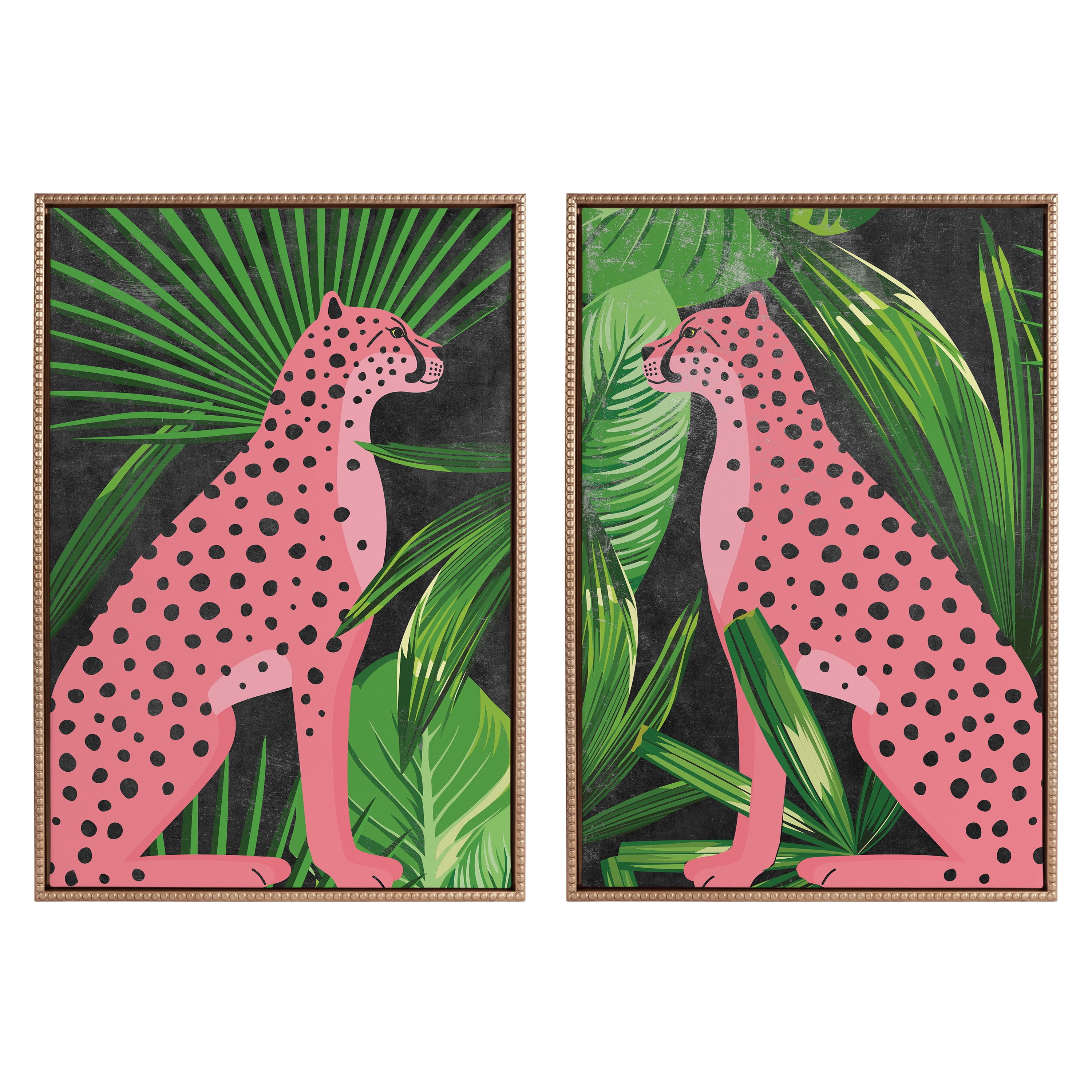 Kate and Laurel Sylvie Beaded NC Cheetah Jungle Single 1 and 2 Vintage ...