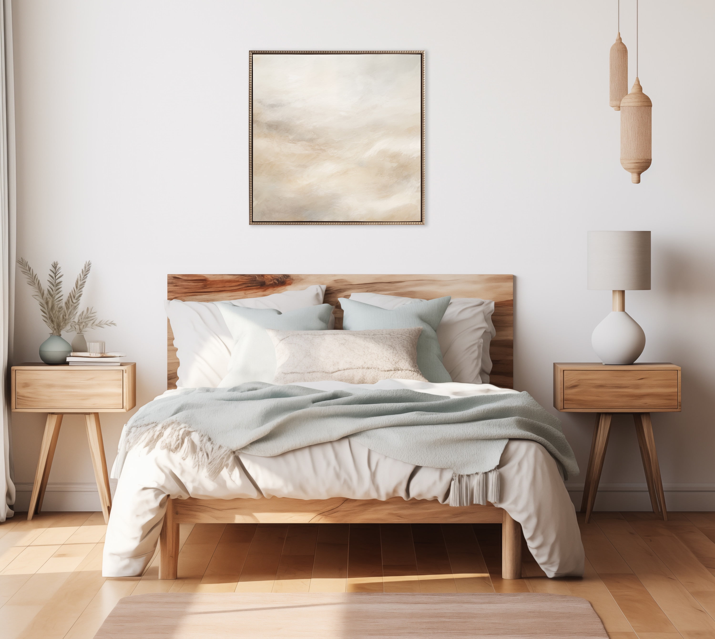 Kate and Laurel Sylvie Beaded Tonal Abstract Textural White and Beige ...