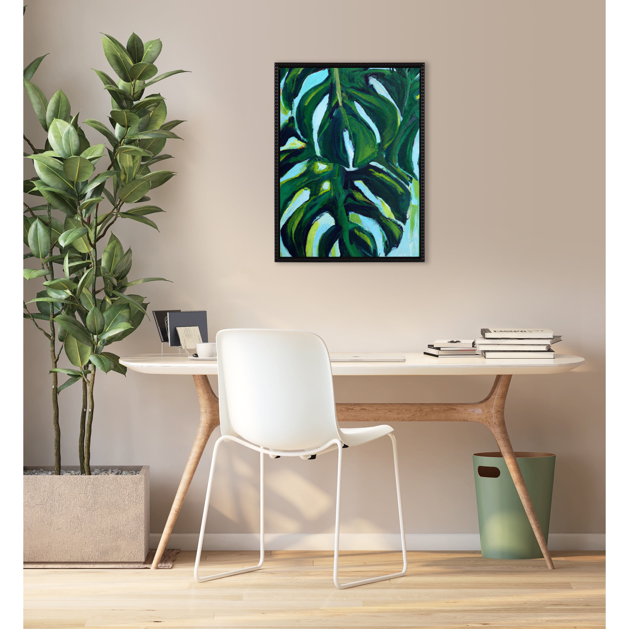 Kate and Laurel Sylvie Blank Framed Canvas Wall Art, 18x24 Black Beaded ...