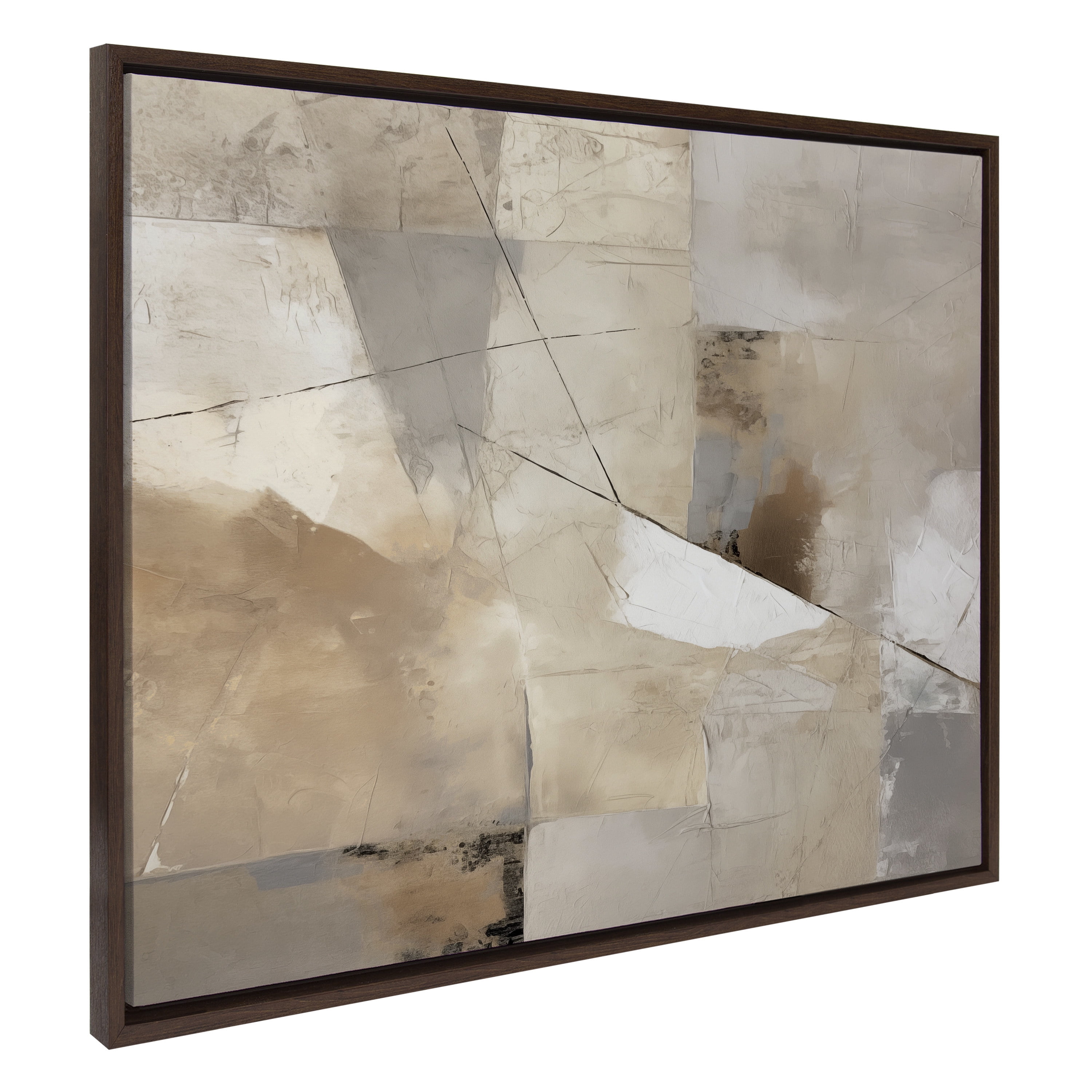 Kate and Laurel Sylvie Contemporary Neutral Textured Abstract Framed ...