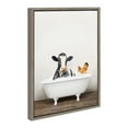 Kate and Laurel Sylvie Cow and Chicken in Rustic Bath Framed Canvas ...