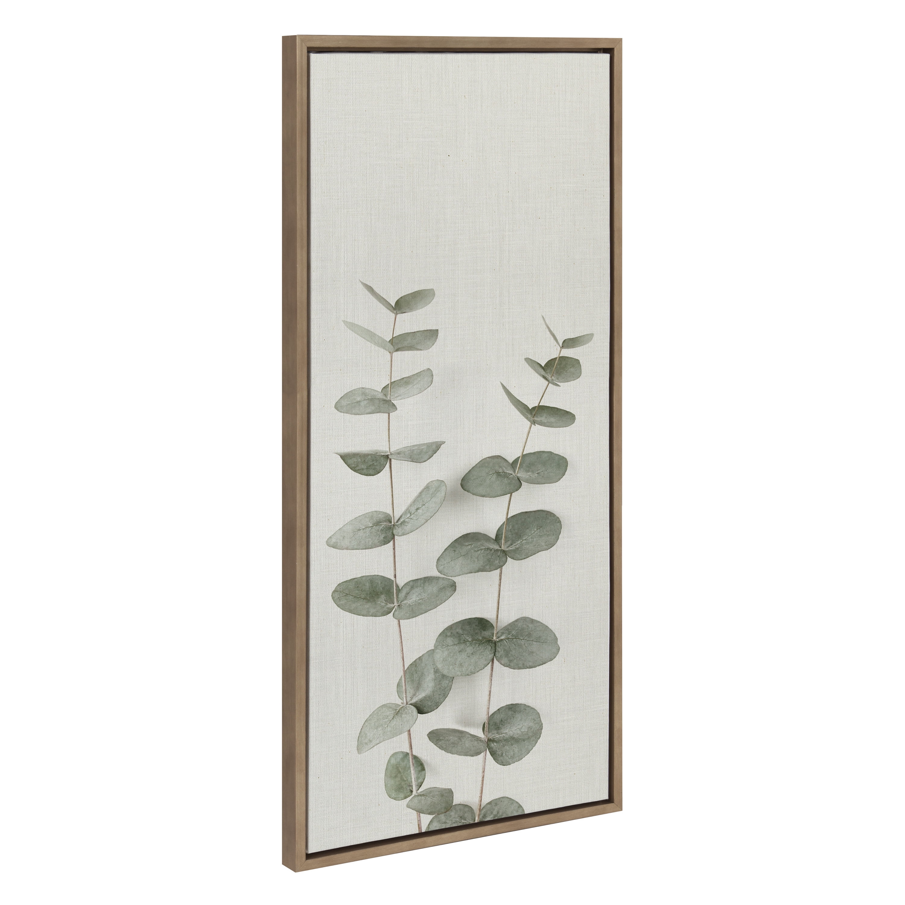 Kate and Laurel Sylvie Eucalyptus Botanical II Framed Linen Textured ...