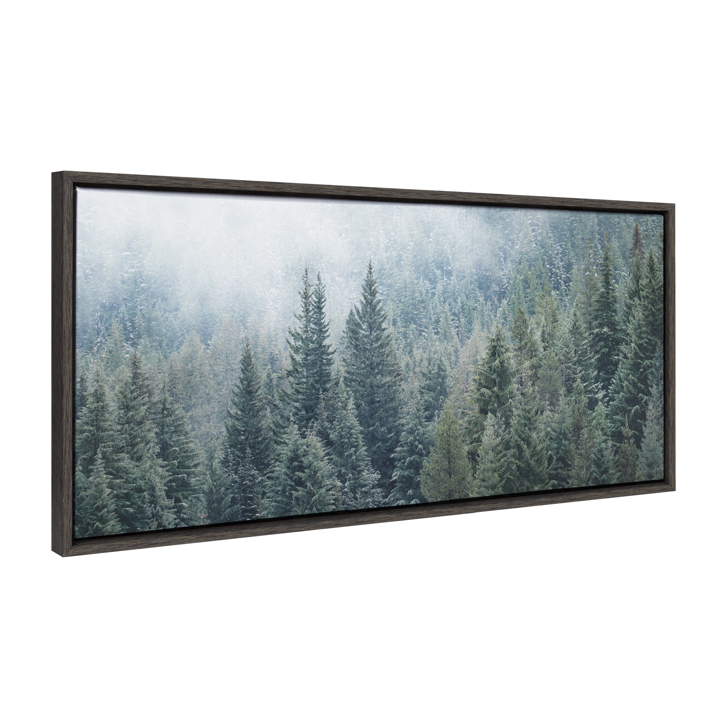 Kate and Laurel Sylvie Evergreen Dream 2 Framed Metallic Canvas Wall ...