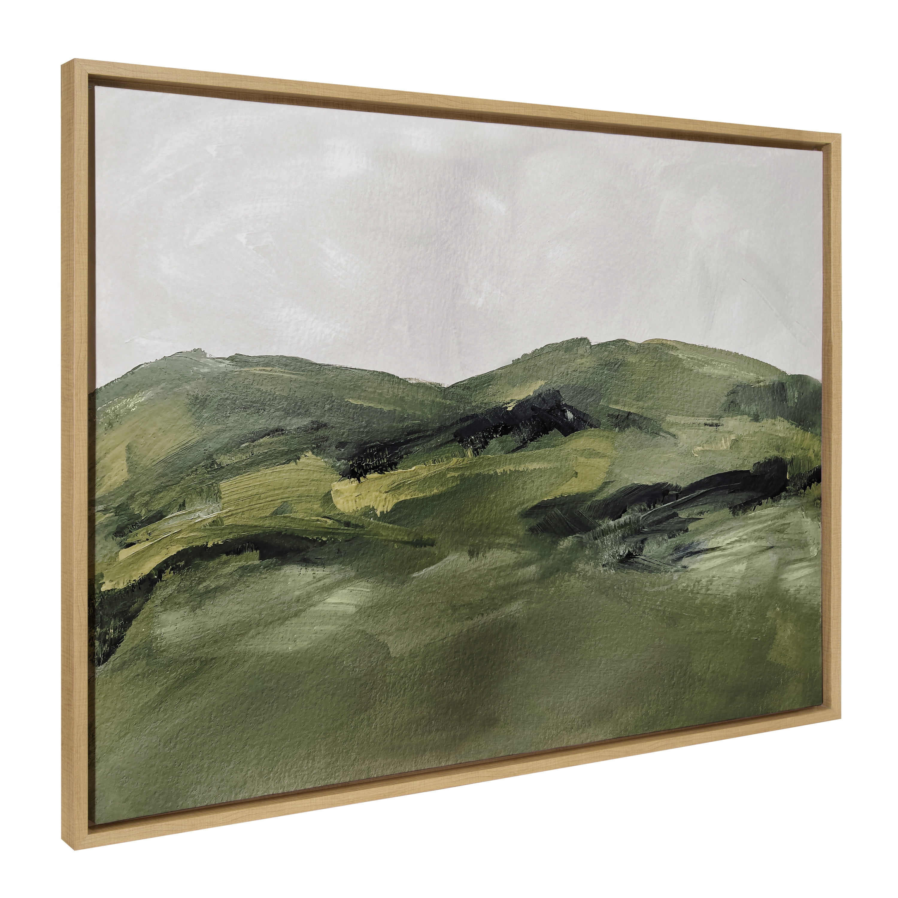 Kate and Laurel Sylvie Green Mountain Landscape Framed Canvas Wall Art ...
