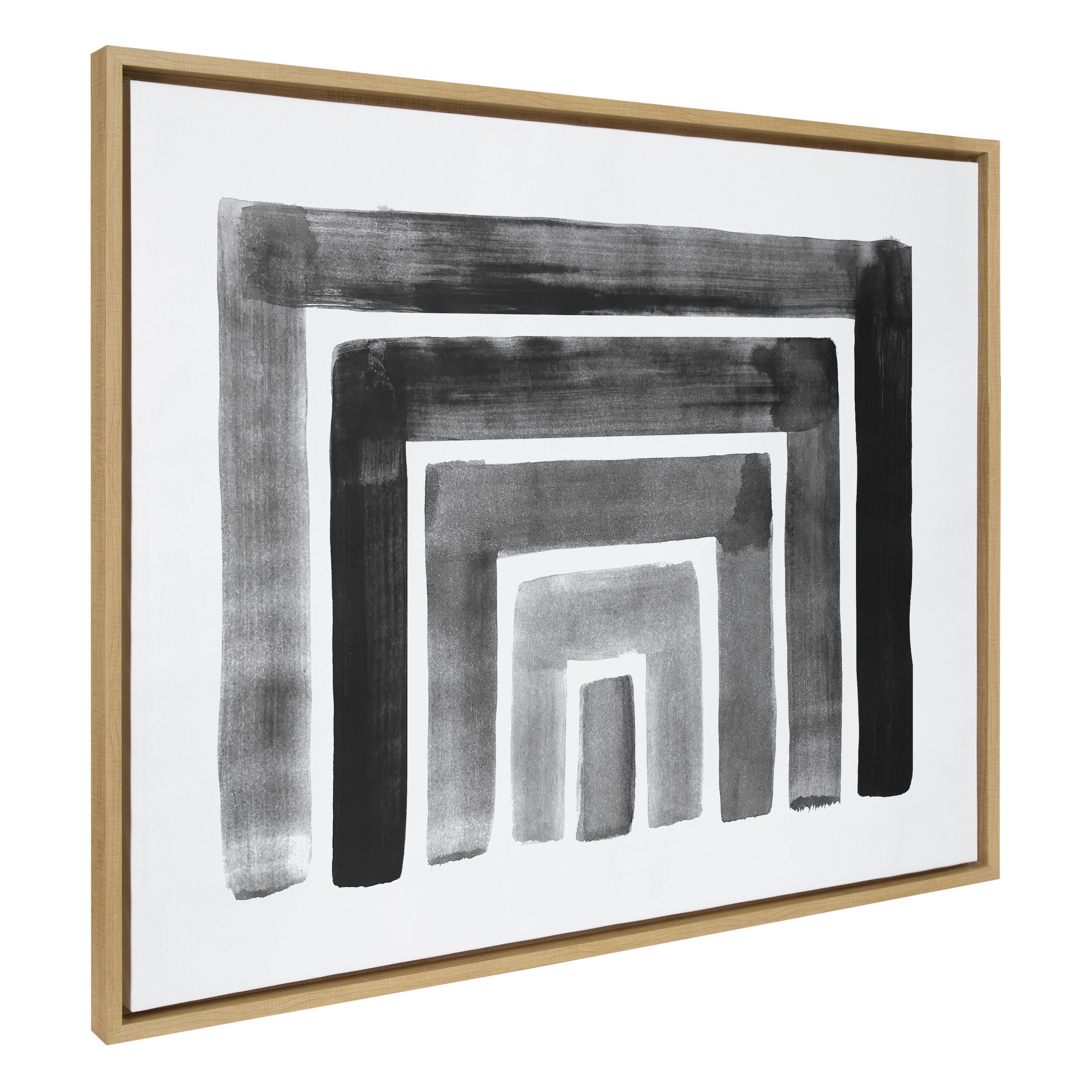 Kate and Laurel Sylvie MCM Abstract Rainbow Black Horizontal Framed ...