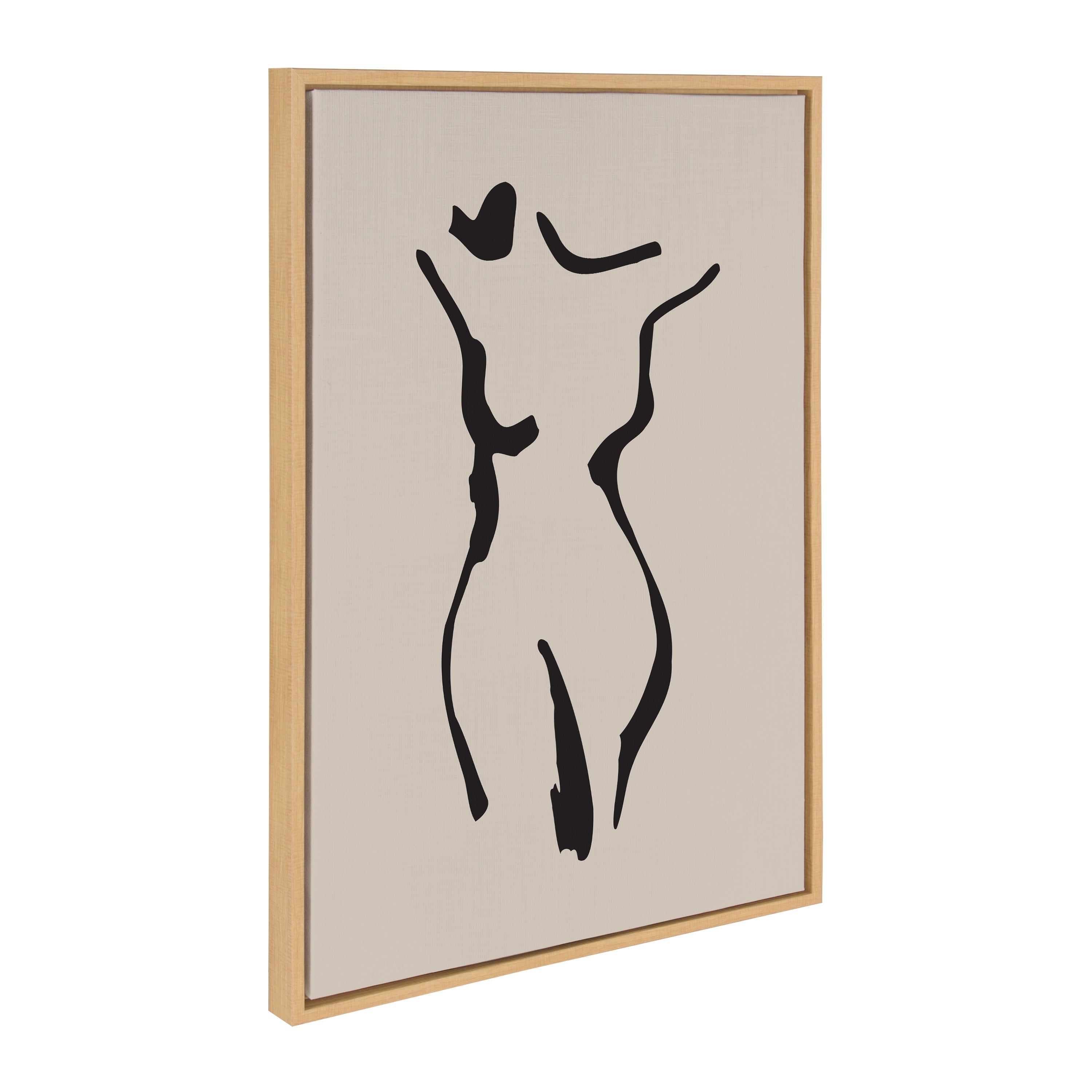 Kate and Laurel Sylvie Minimalist Neutral Line Art Drawing Body Framed ...