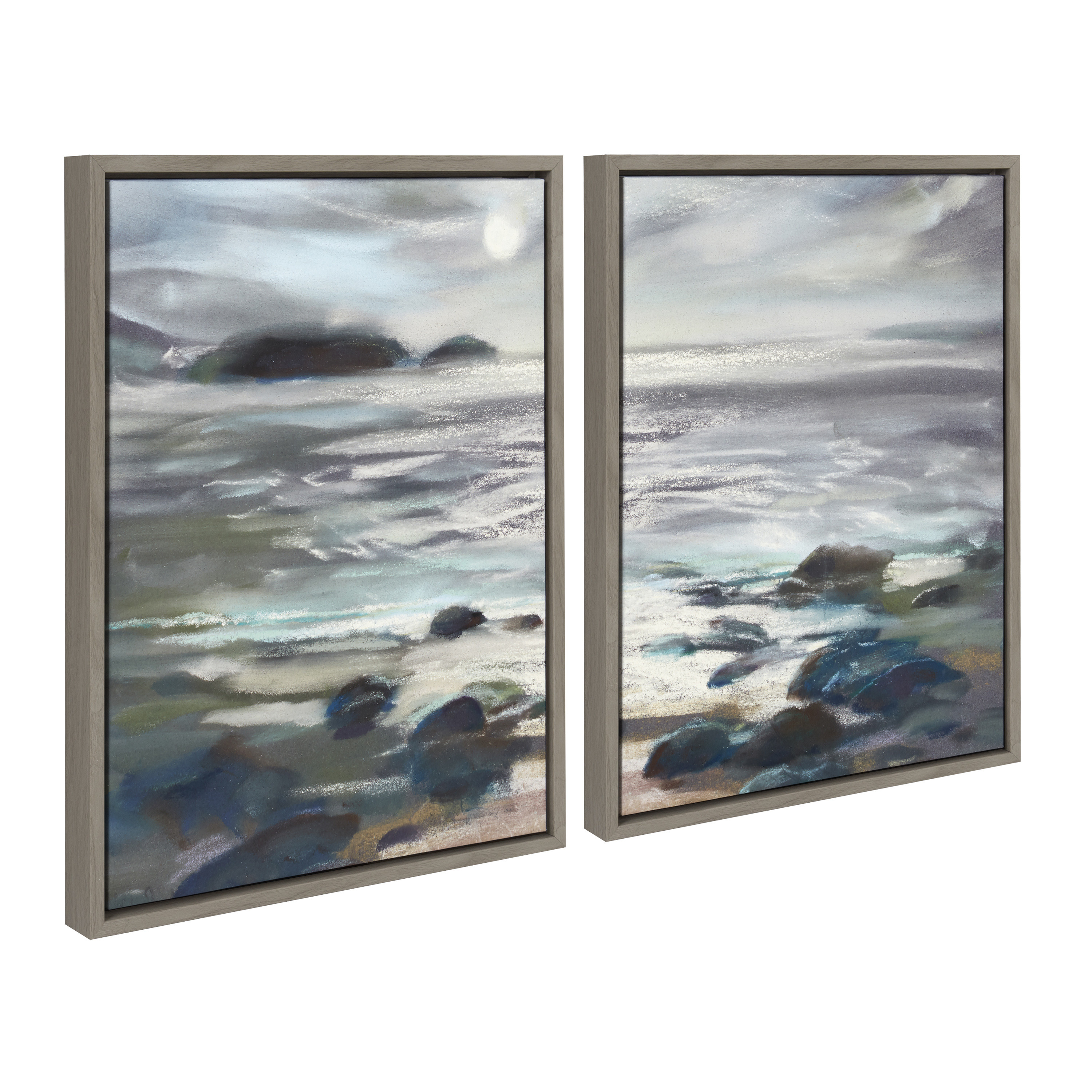 Kate and Laurel Sylvie Moonlight Becomes You I and II Framed Canvas ...