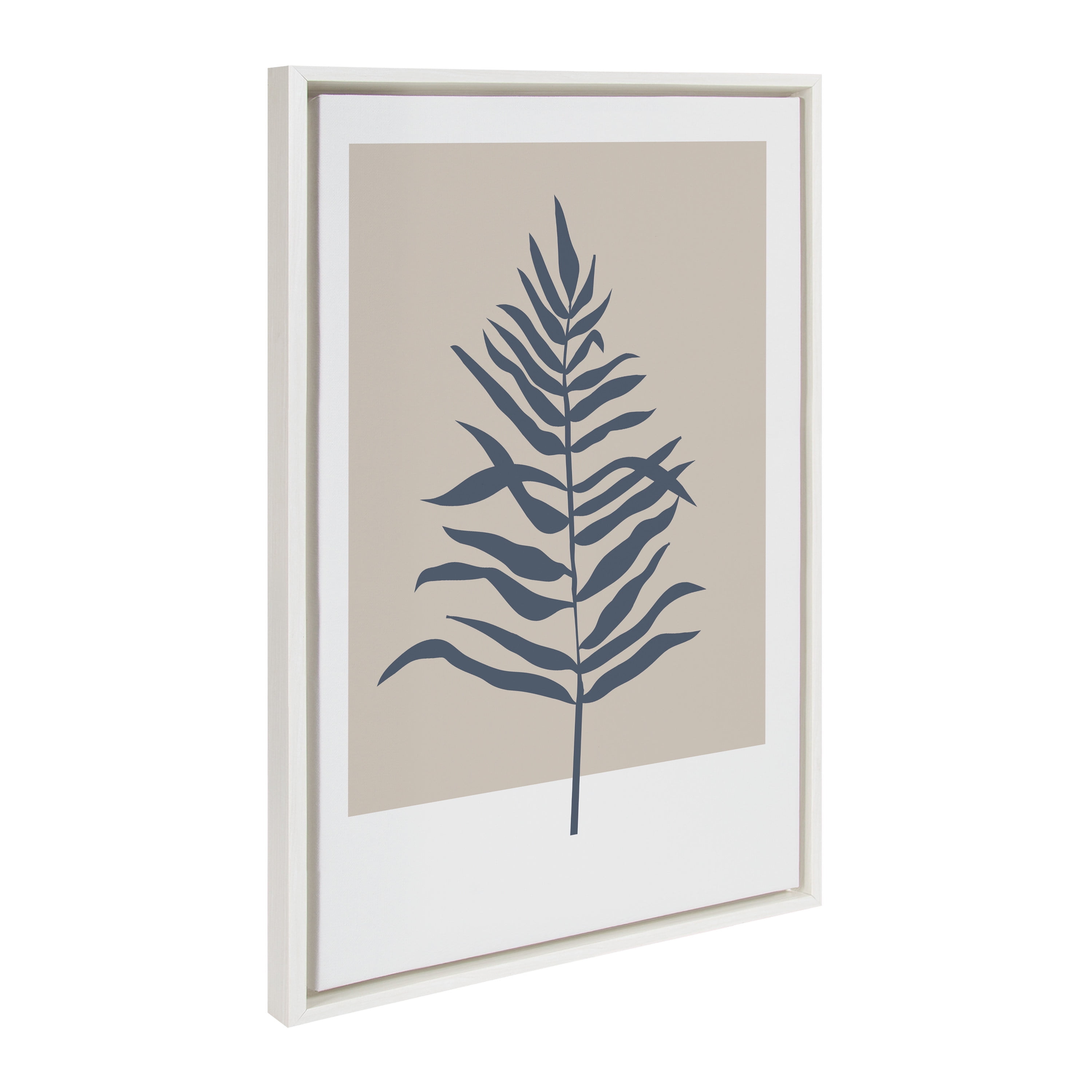 Kate and Laurel Sylvie Muted Tan and Blue Colorblock Botanical Fern ...