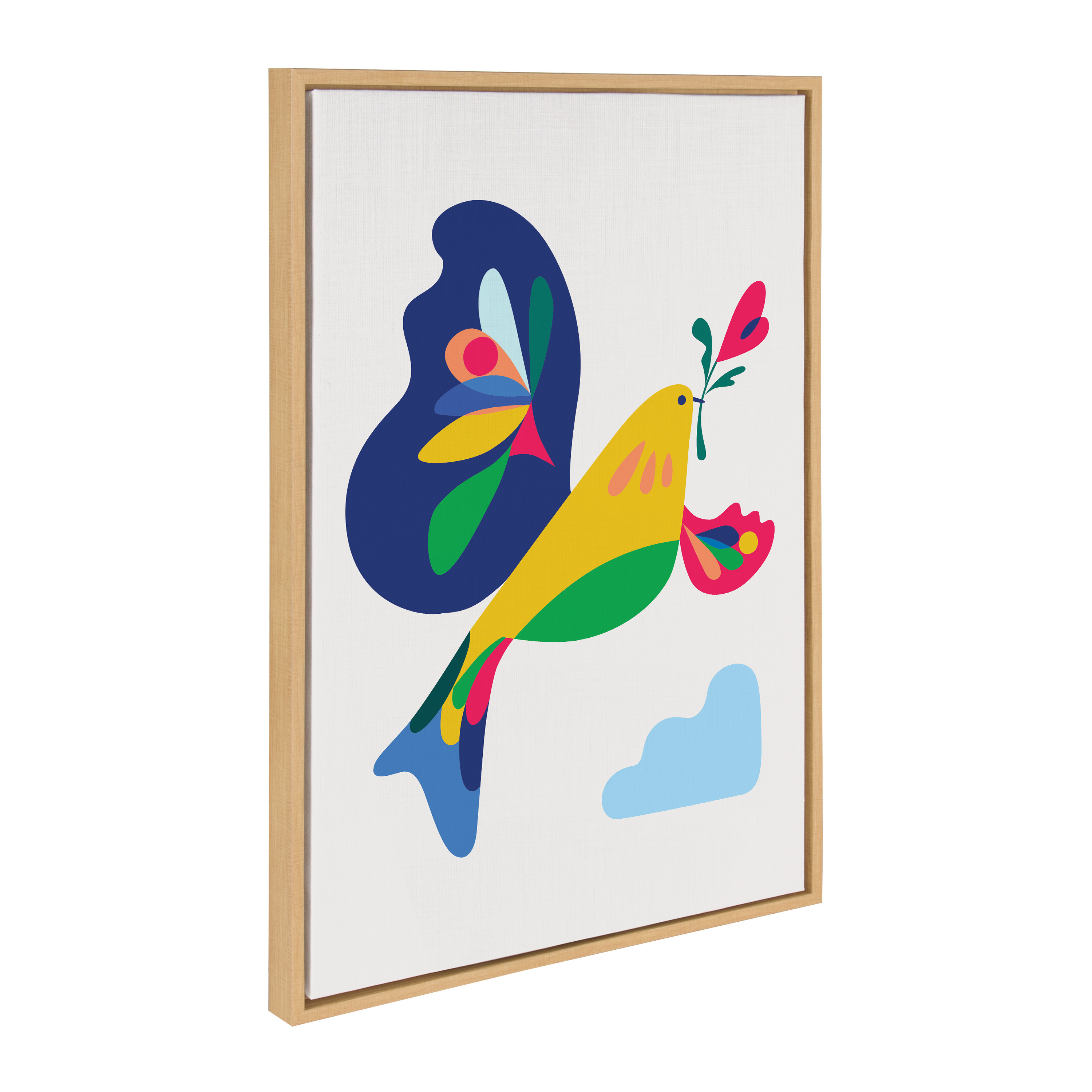 Kate and Laurel Sylvie Peace Dove Framed Canvas Wall Art by Rachel Lee ...
