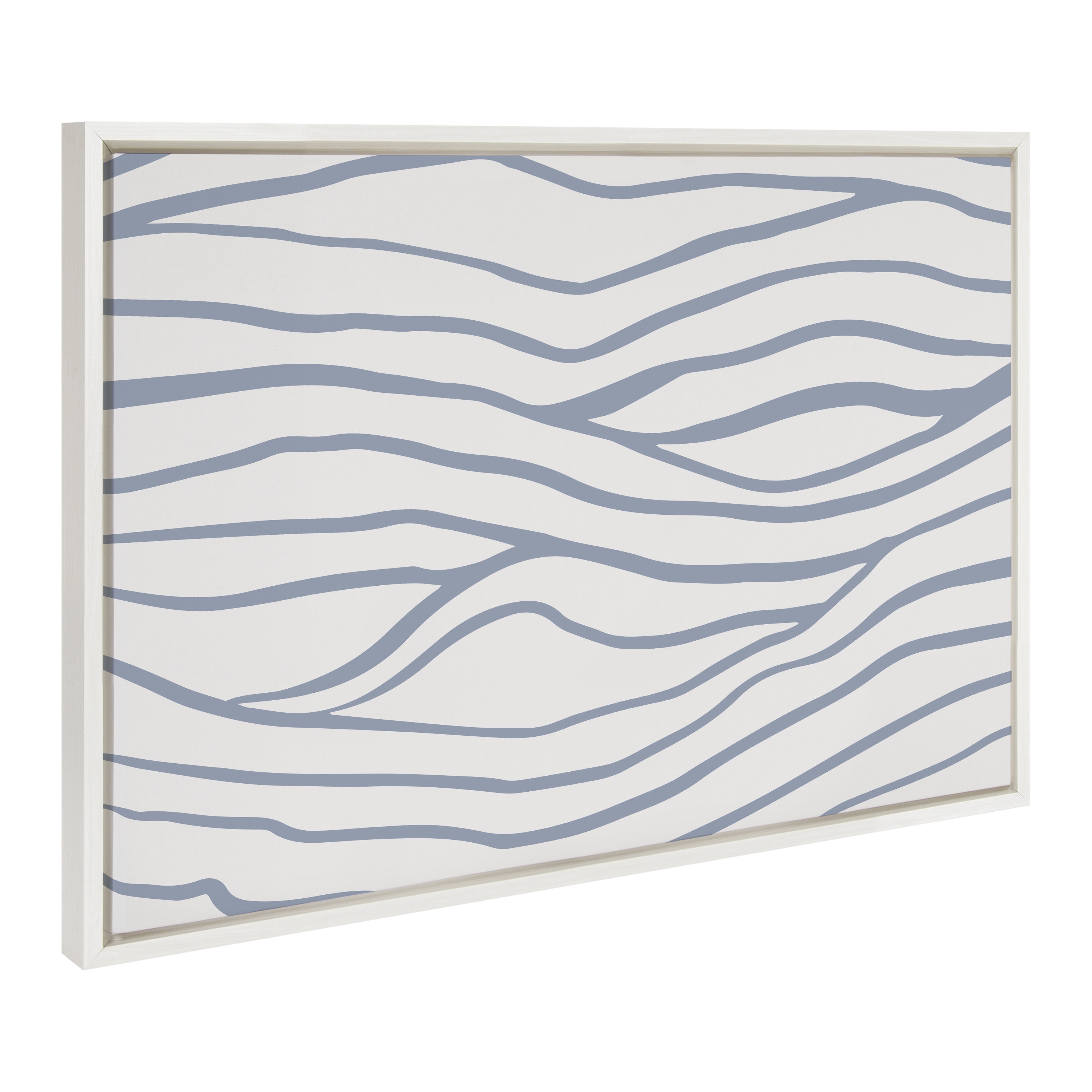 Kate and Laurel Sylvie Simple Elegant Coastal Waves Abstract Framed ...