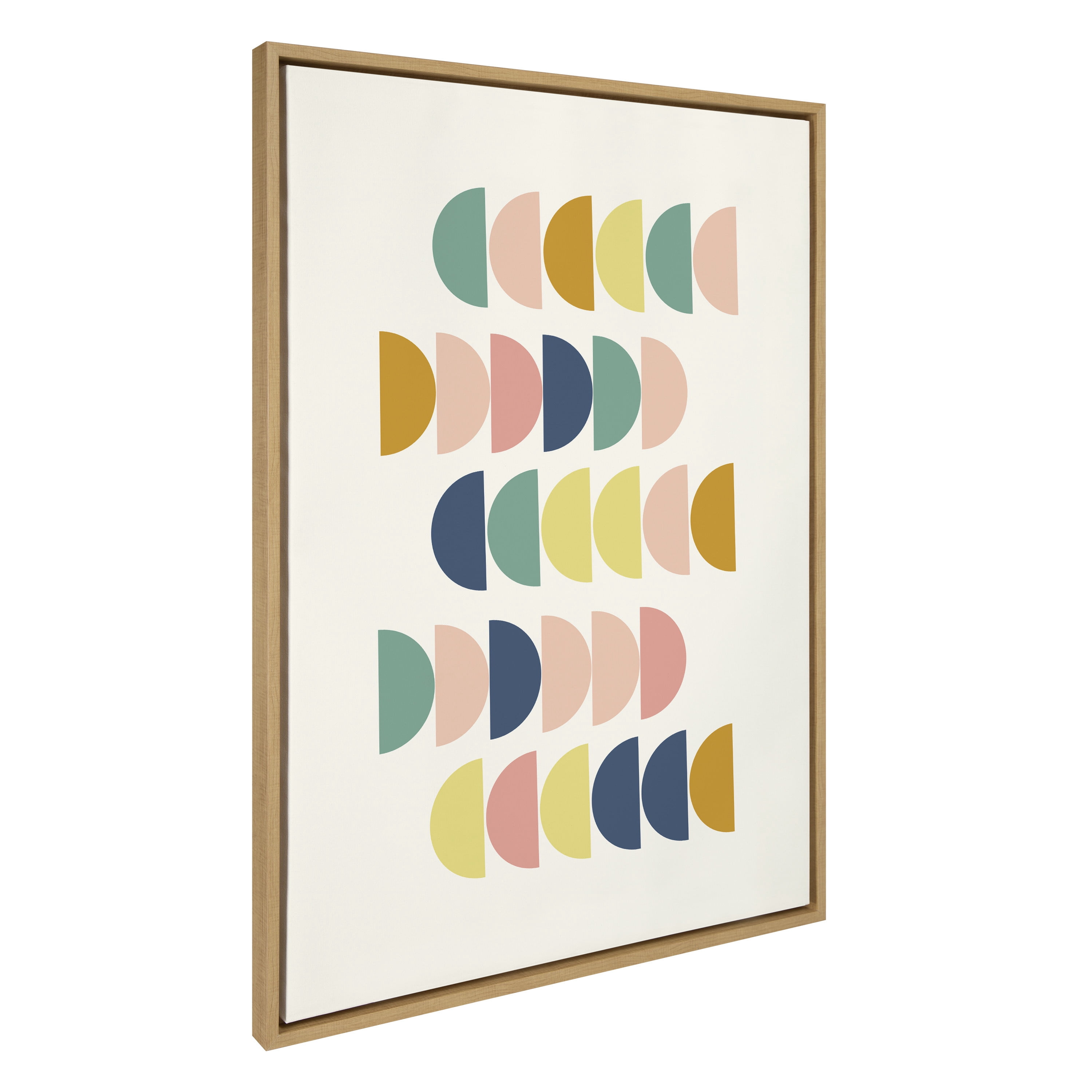 Kate and Laurel Sylvie Simple Shapes in Soft Colors Framed Canvas Wall ...