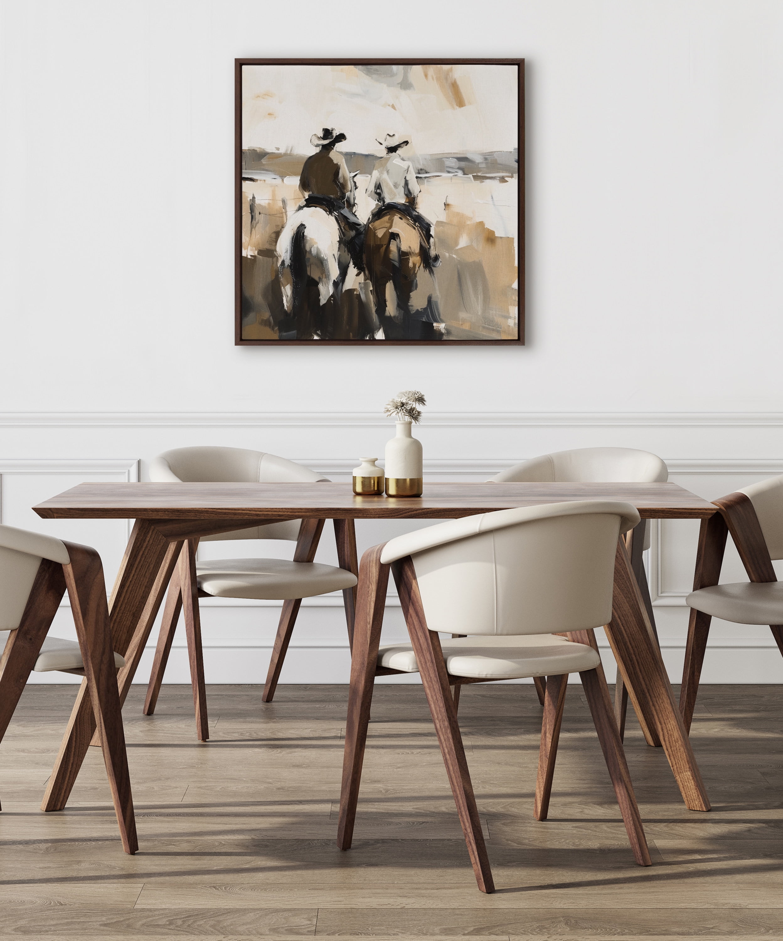 Kate and Laurel Sylvie Western Cowboy Horseback Ranch Abstract Neutral ...