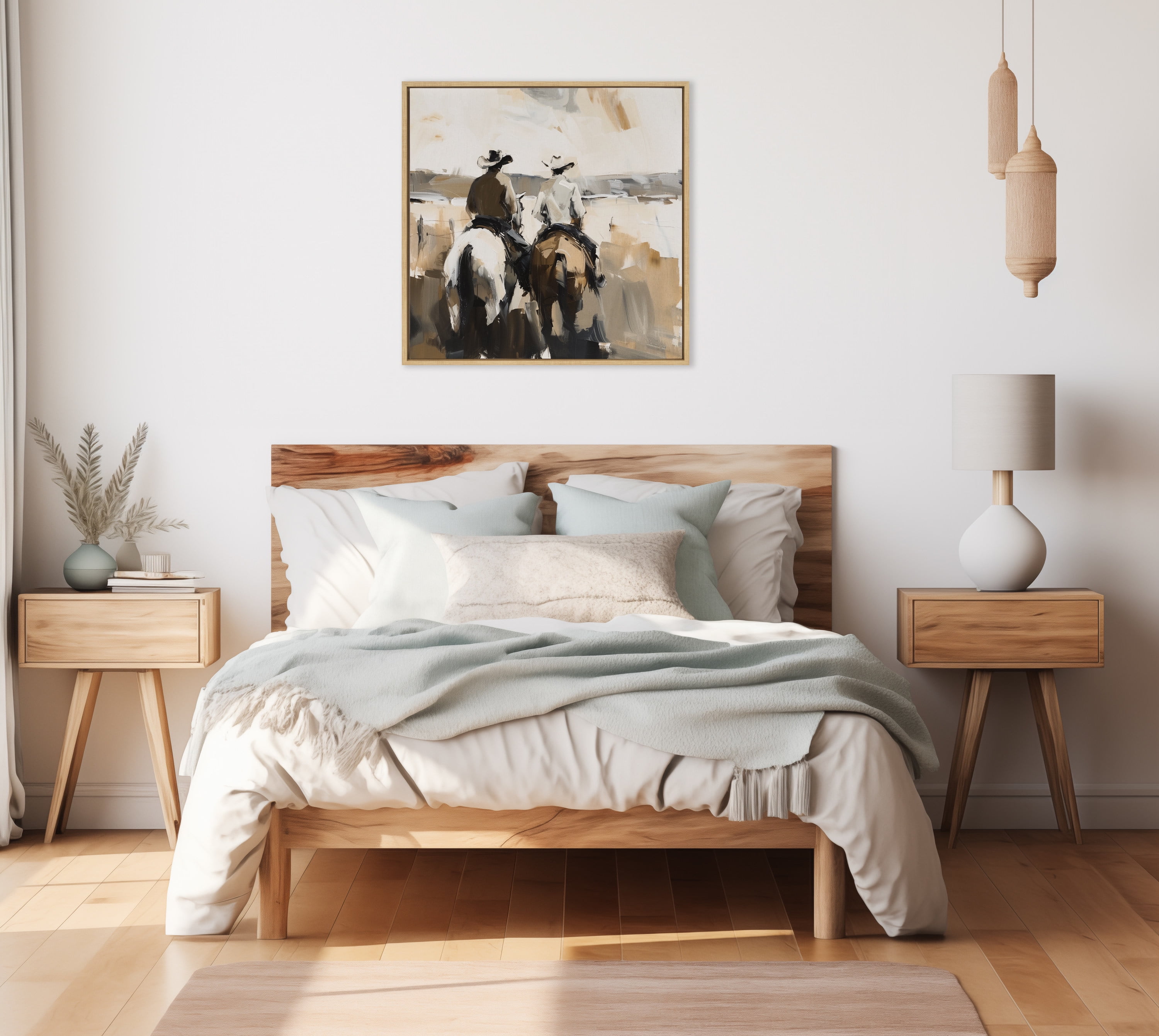 Kate and Laurel Sylvie Western Cowboy Horseback Ranch Abstract Neutral ...