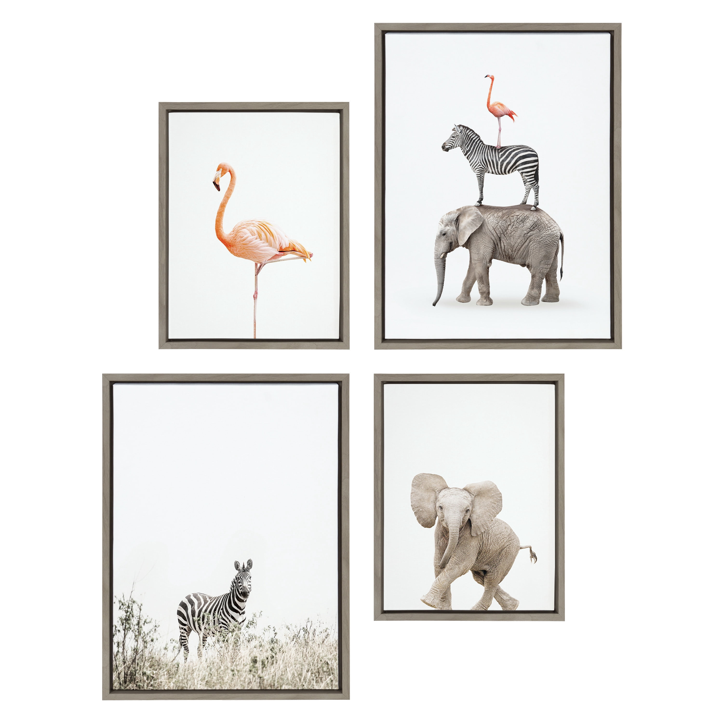 Kate and Laurel Sylvie Zebra in Tall Grass, Flamingo Standing, Baby ...