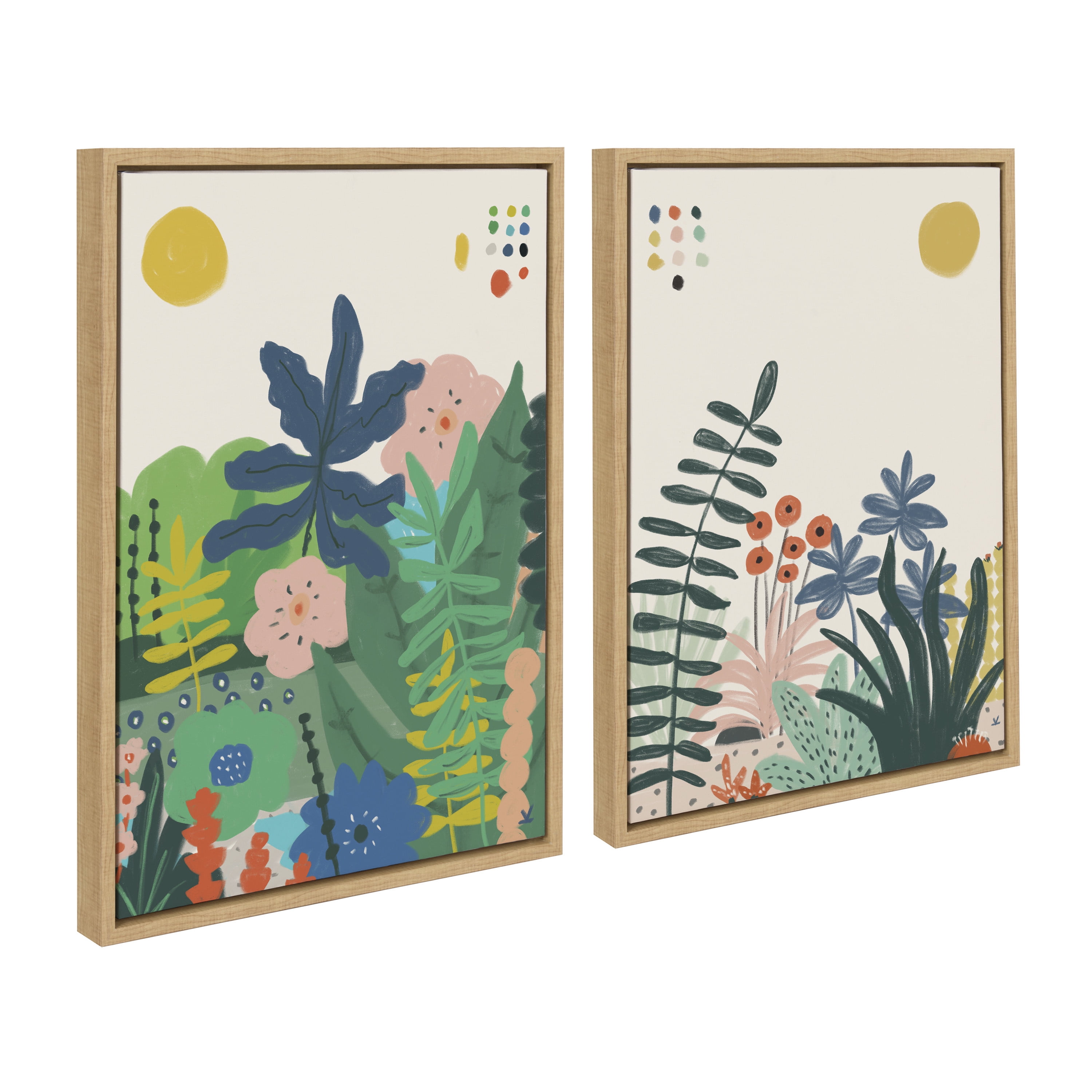 Kate and Laurel Sylvie Zen Garden 1 and 2 Framed Canvas Wall Art Set by ...