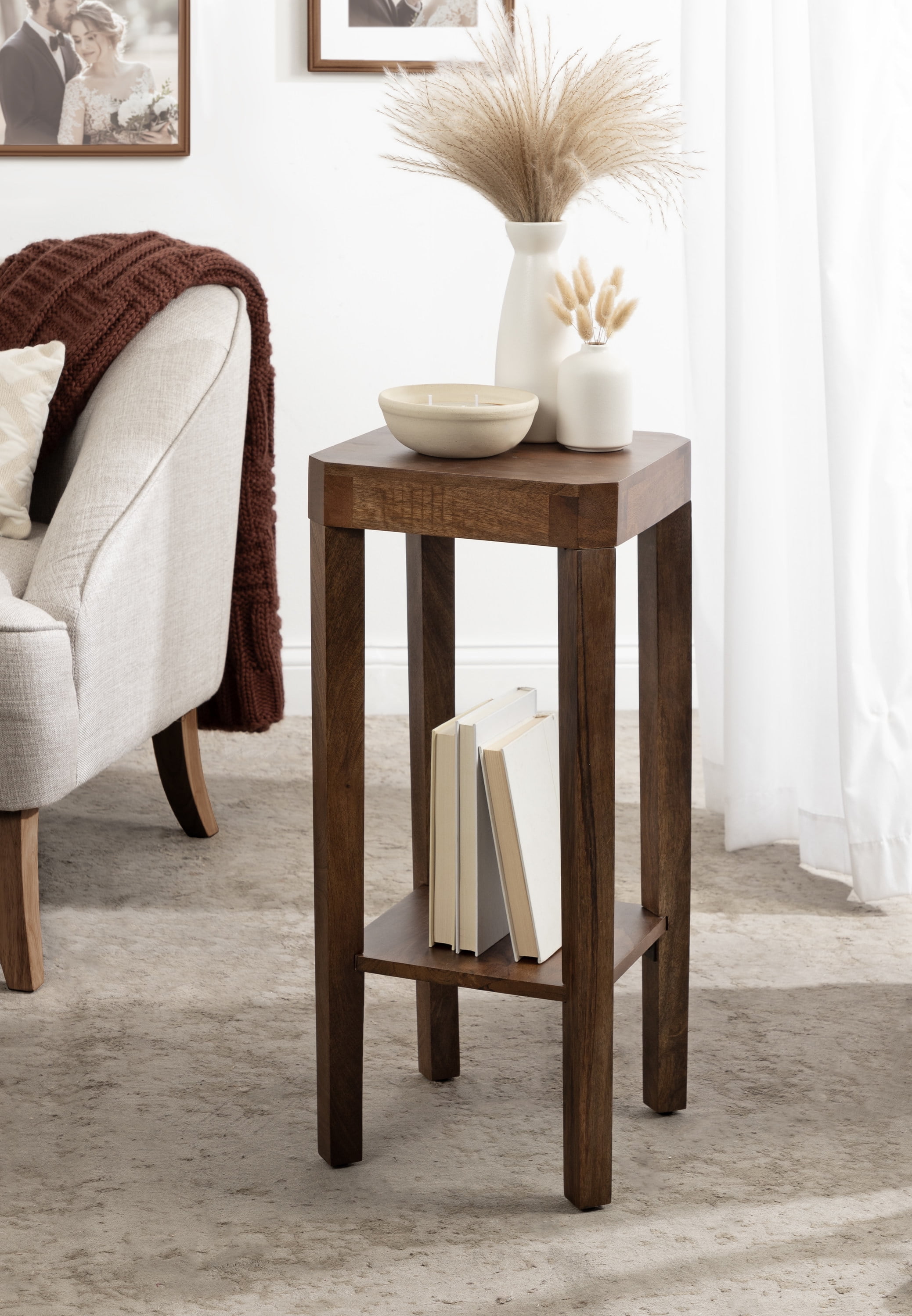 Kate and Laurel Talcott Modern Square Wood Drink Table, 12 x 12 x 28 ...