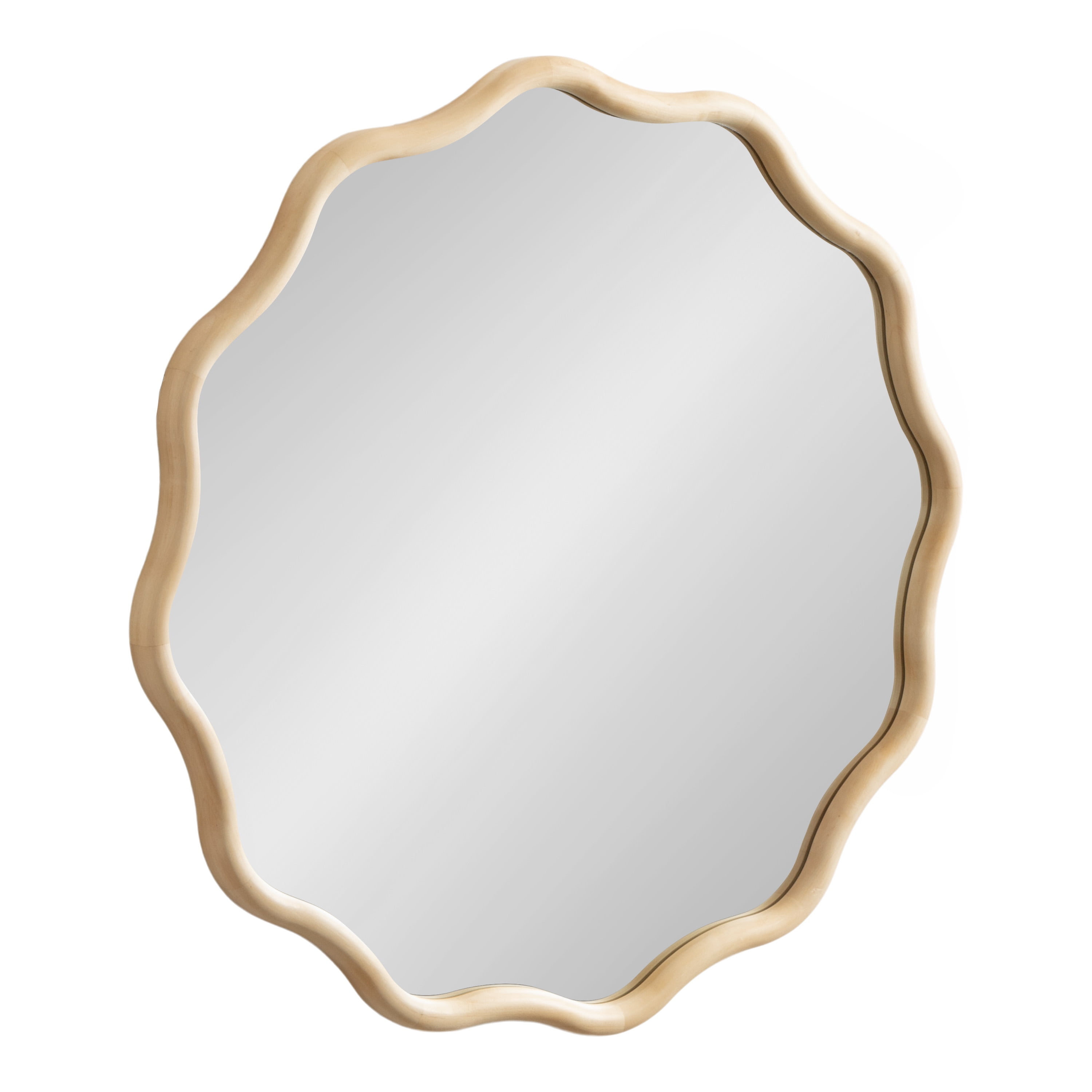 Kate and Laurel Talma Boho Round Scalloped Wall Mirror, 30 Inch ...