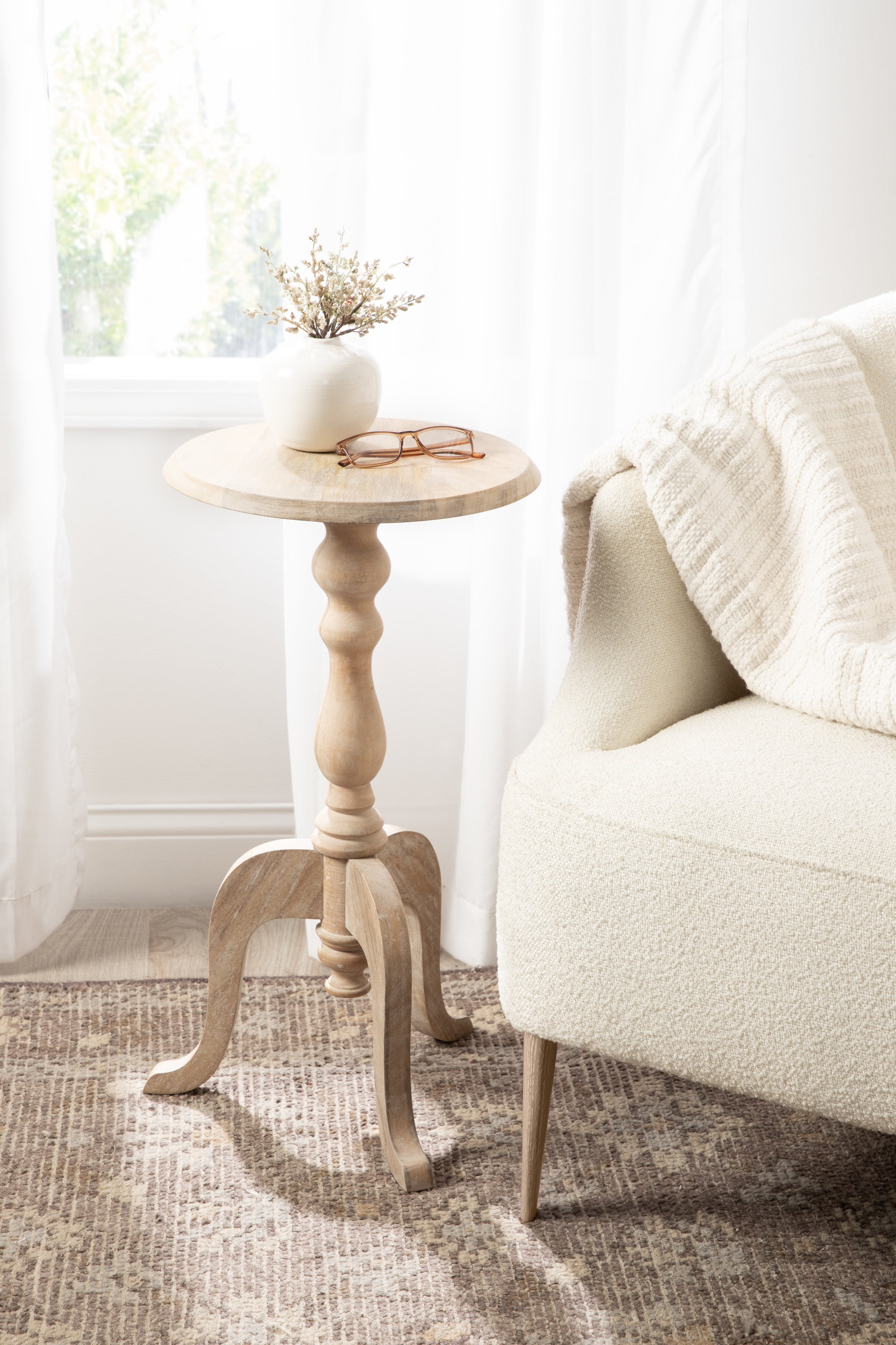 Kate and Laurel Tourneaux Traditional Wooden Round Side Table, 16 x 26 ...