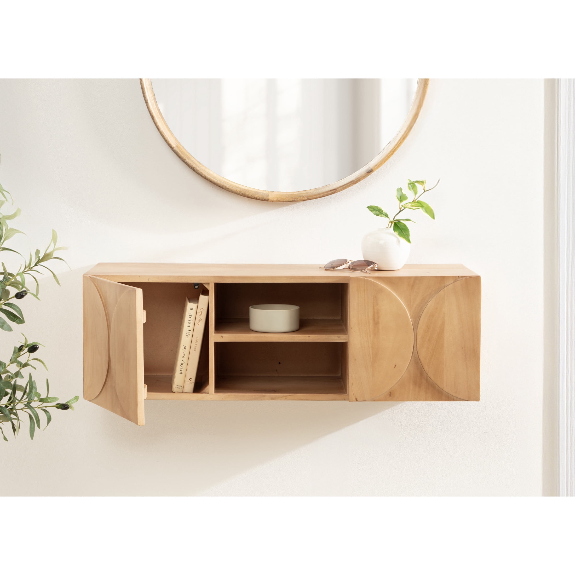 Kate and Laurel Townsend Modern Floating Media Cabinet, 36 x 12 x 12 ...
