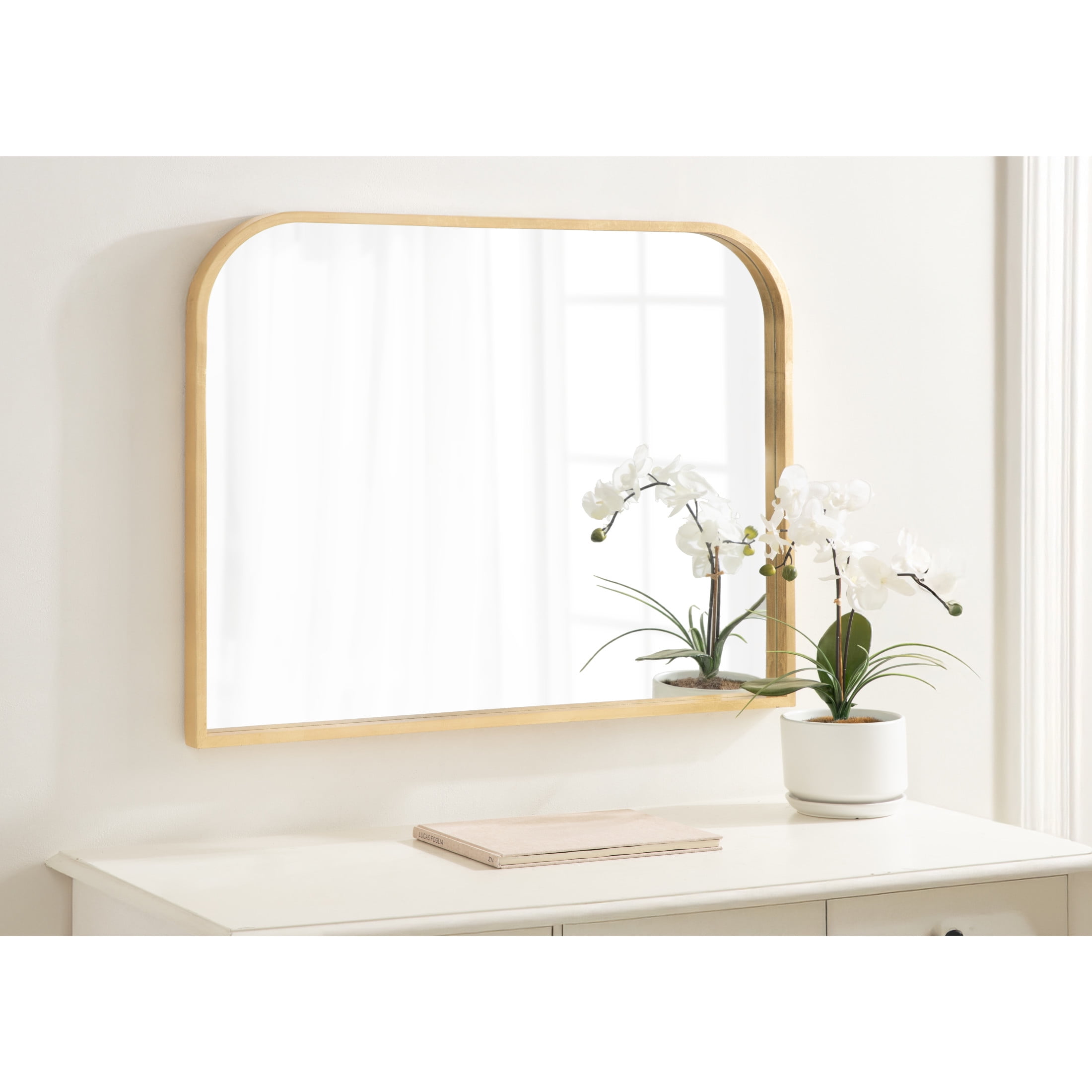 Kate and Laurel Travis Modern Wide Basket Arch Wall Mirror, 36 x 28 ...