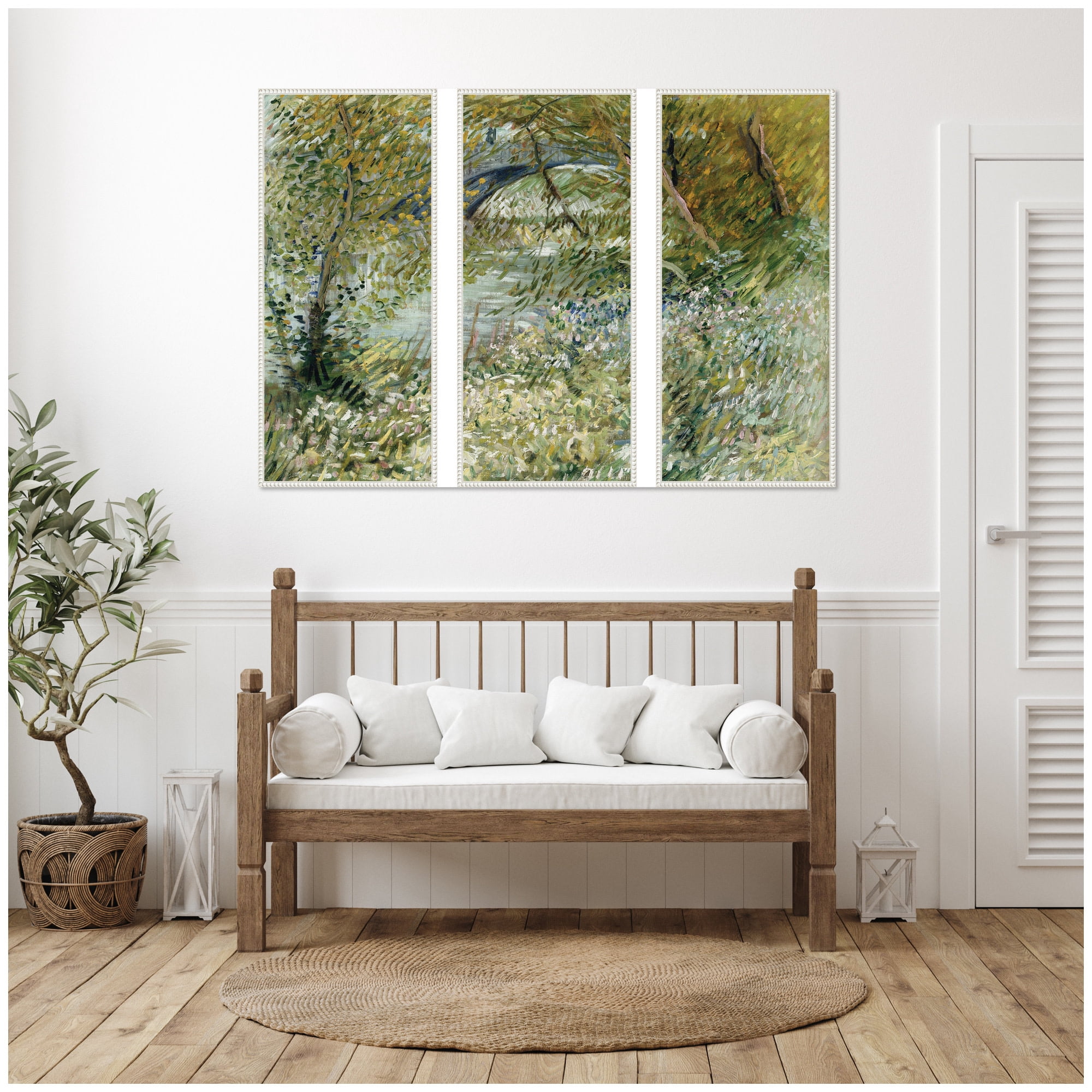 Kate and Laurel Vincent van Gogh River Bank in Springtime 1887 3 Piece ...