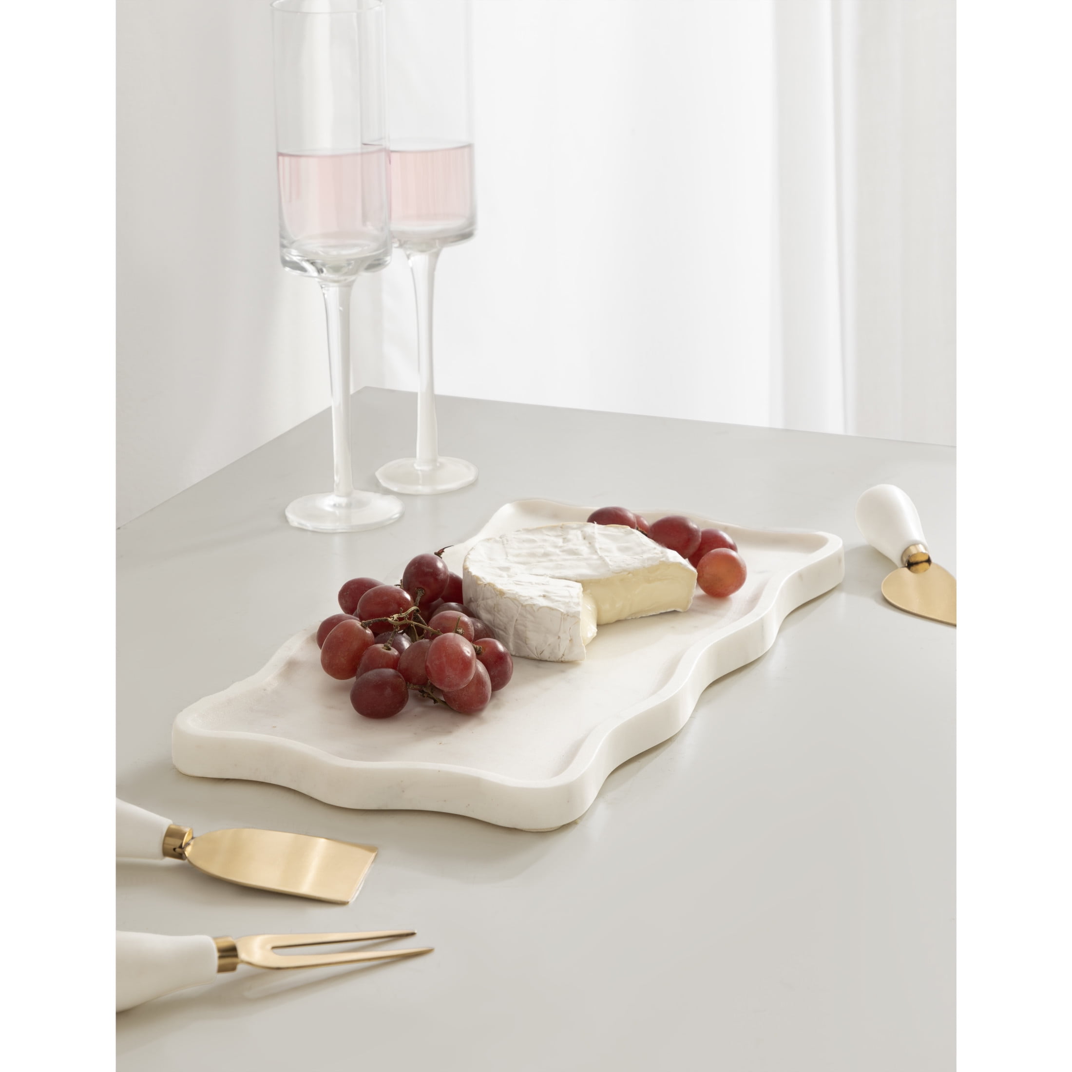 Kate and Laurel Waylock Modern Authentic Marble Cheese Board with ...