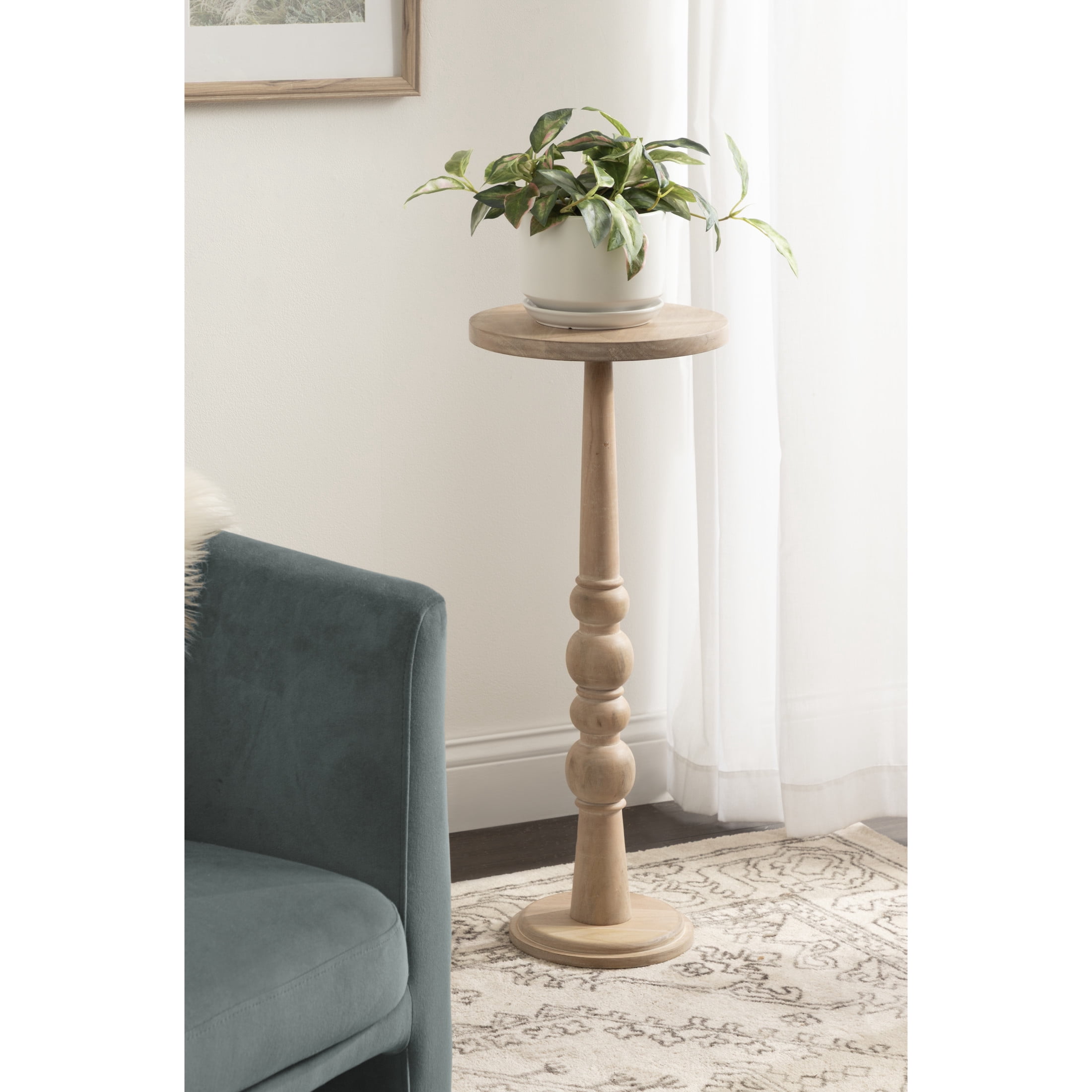 Kate and Laurel Wegner Traditional Wooden Round Drink Table, 12 x 12 x ...