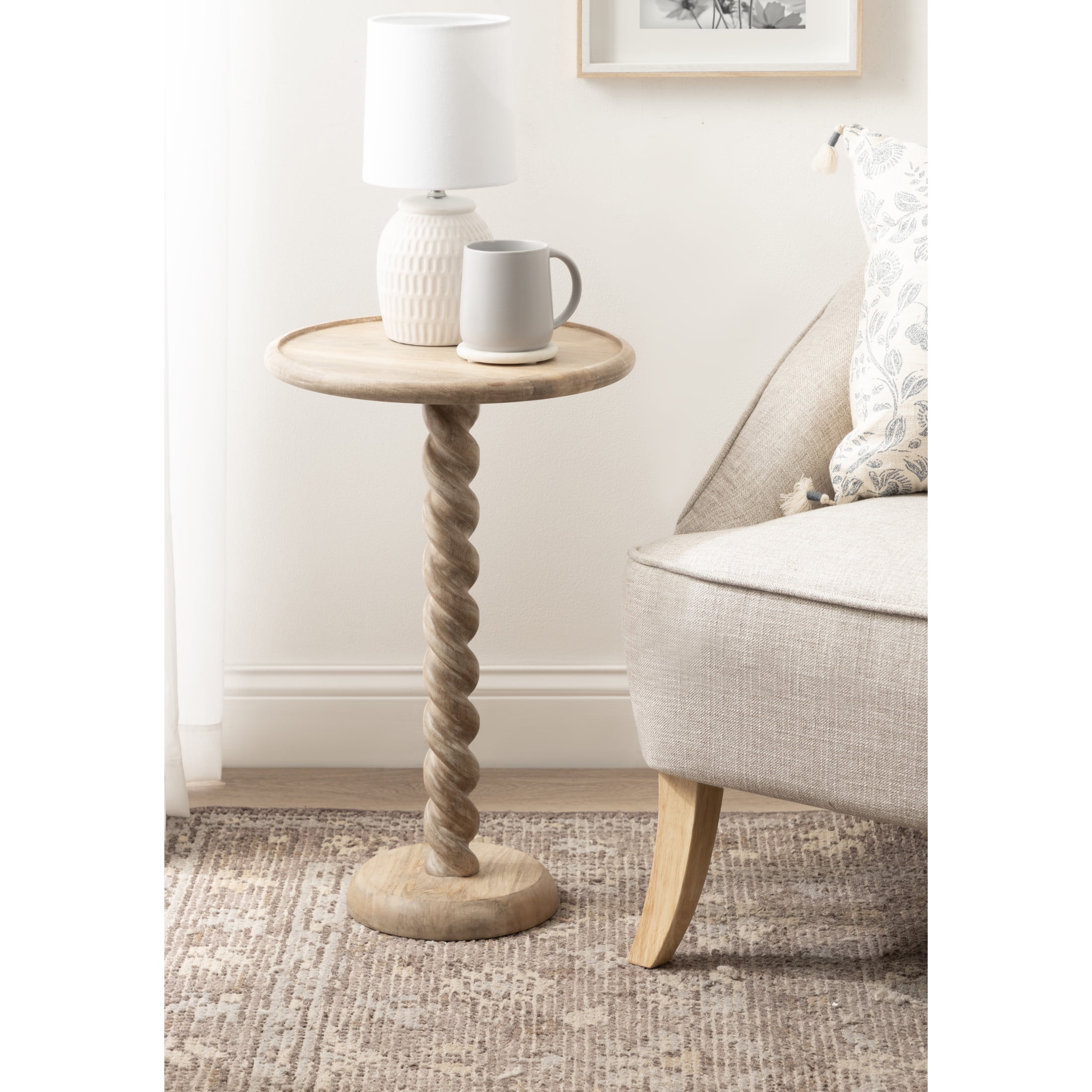 Kate and Laurel Willoughby Modern Wooden Spiraled Round Side Table, 15 ...