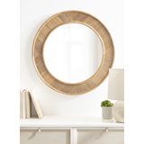 Kate and Laurel Yahna Pieced Wood Round Wall Mirror, 28 Inch Diameter ...