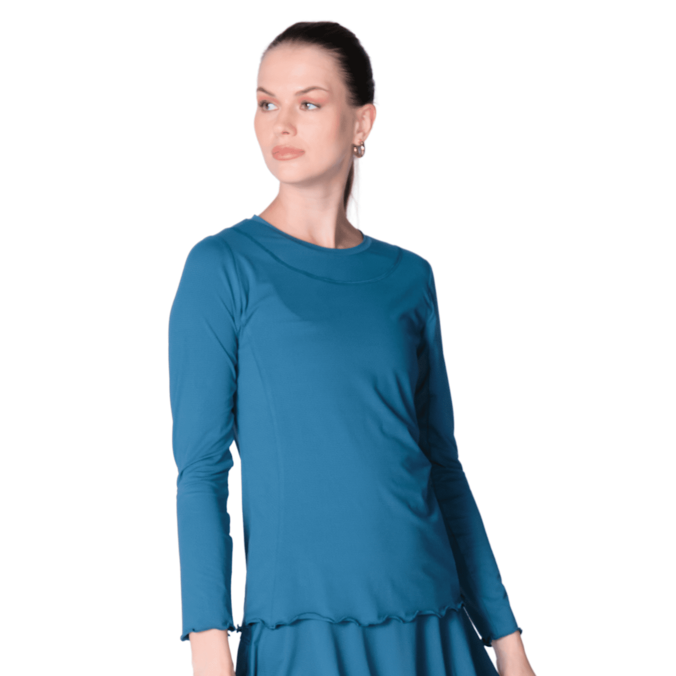 Kate Long Sleeve Top with Pearl Edge - Walmart.com