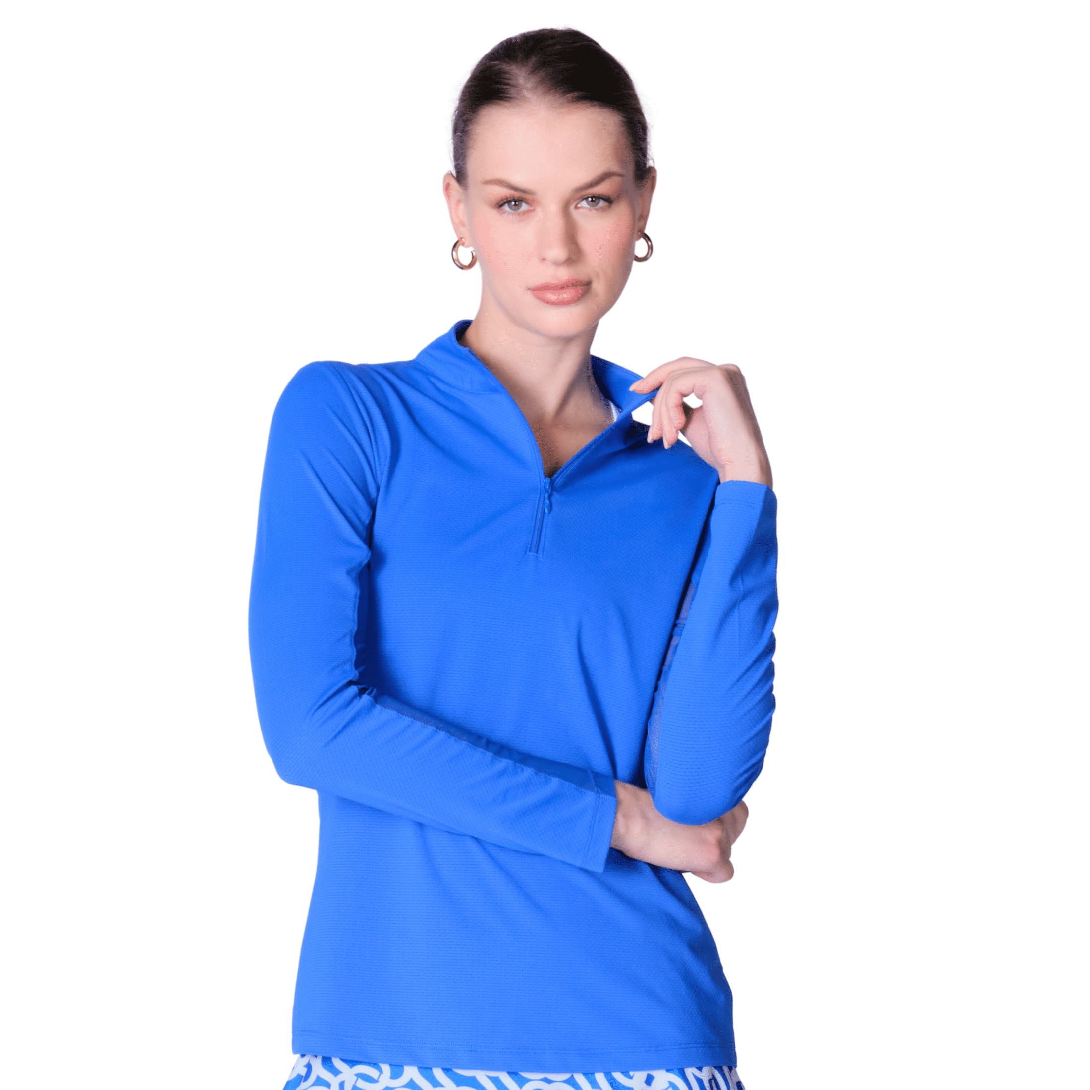 Kate Mock Neck Half Zip Top - Walmart.com