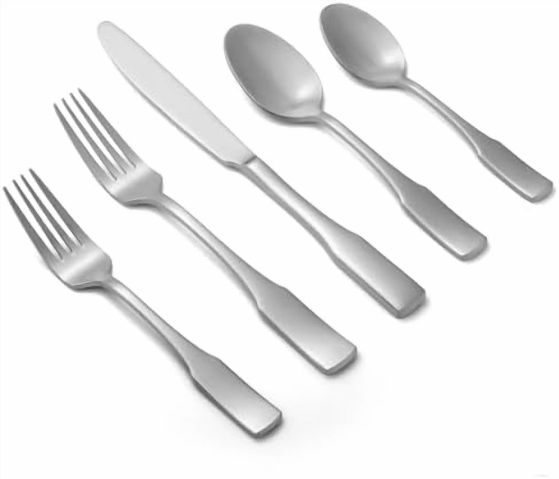 Kate Satin 20-Piece Silverware Set,Service for 4,Stainless Steel ...