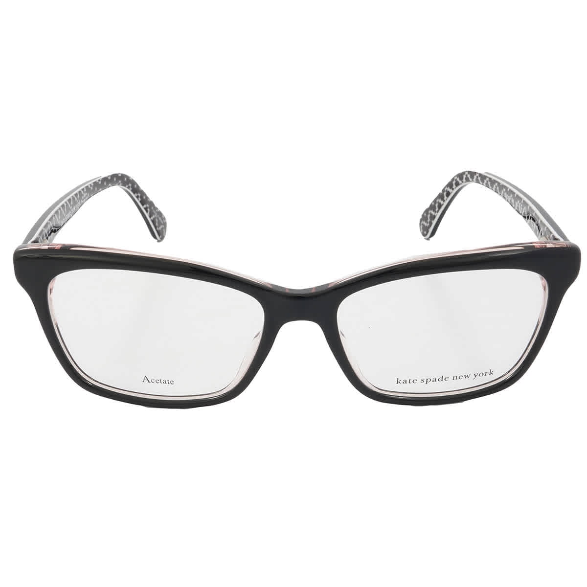 Kate Spade Cardea Plastic Womens Rectangle Eyeglasses Black on Pink ...