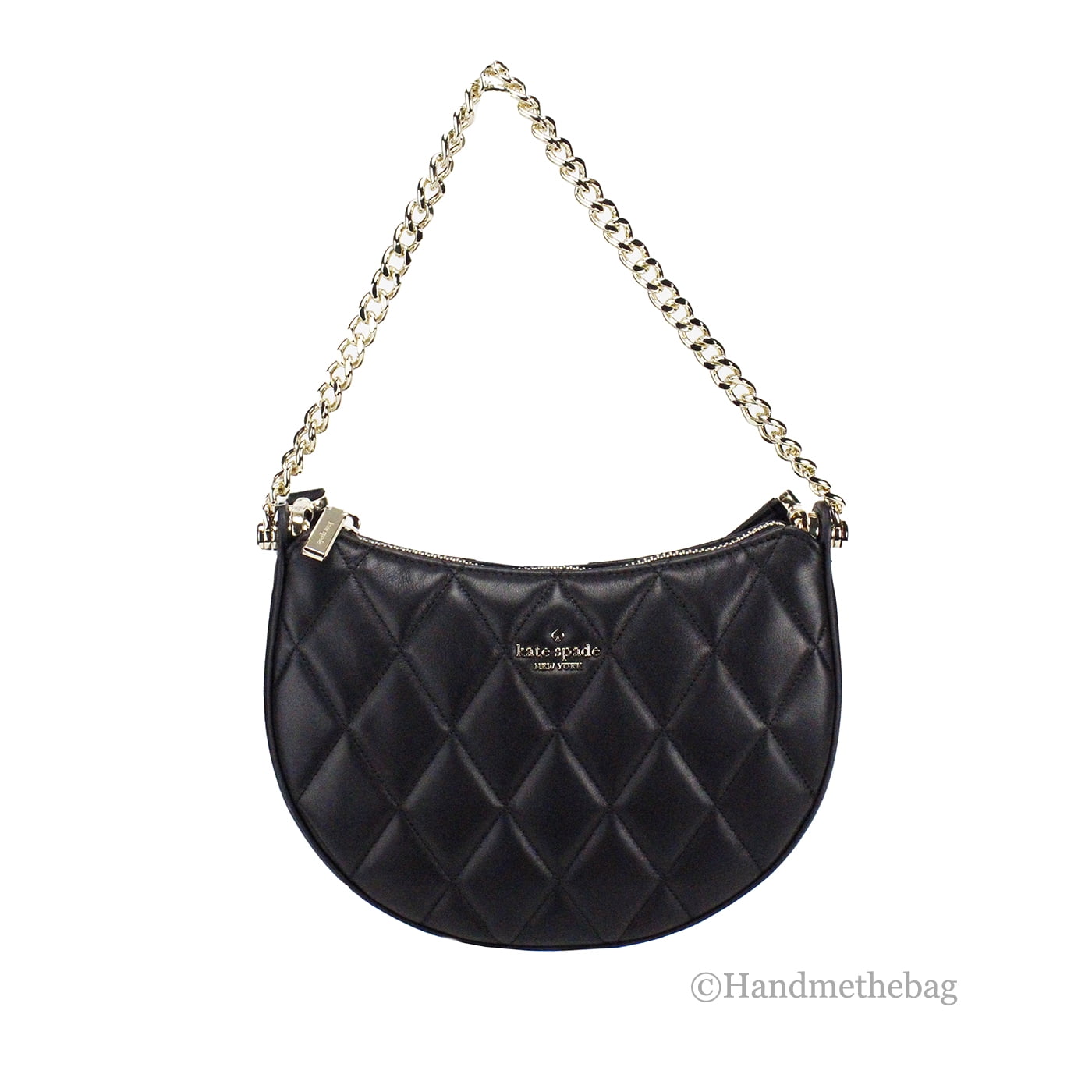 Kate Spade Carey Small Black Quilted Leather Zip Top Crossbody Bag ...