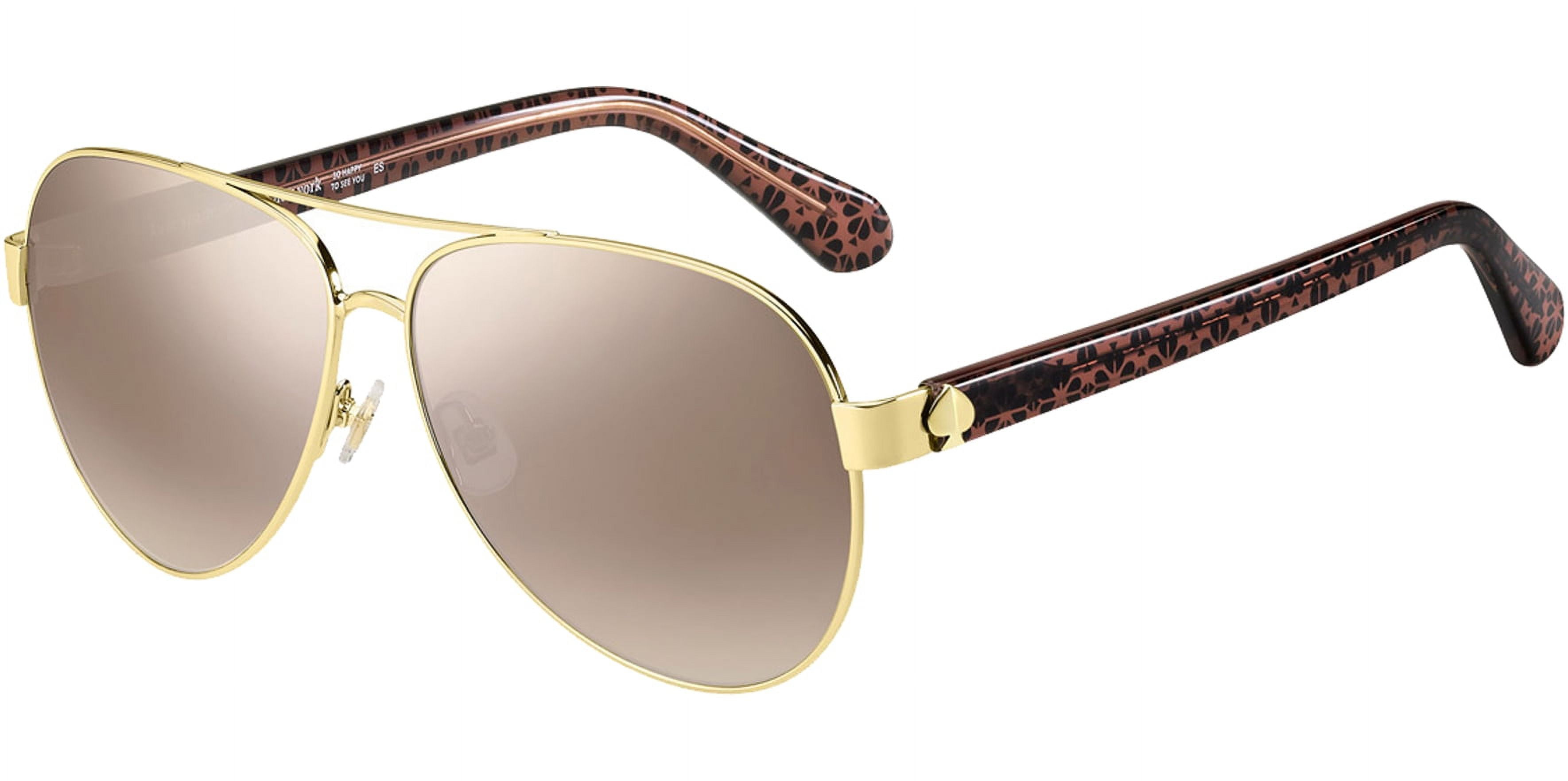 Kate Spade Geneva Women's Gold-Tone/Pink Aviator Sunglasses with Pink ...
