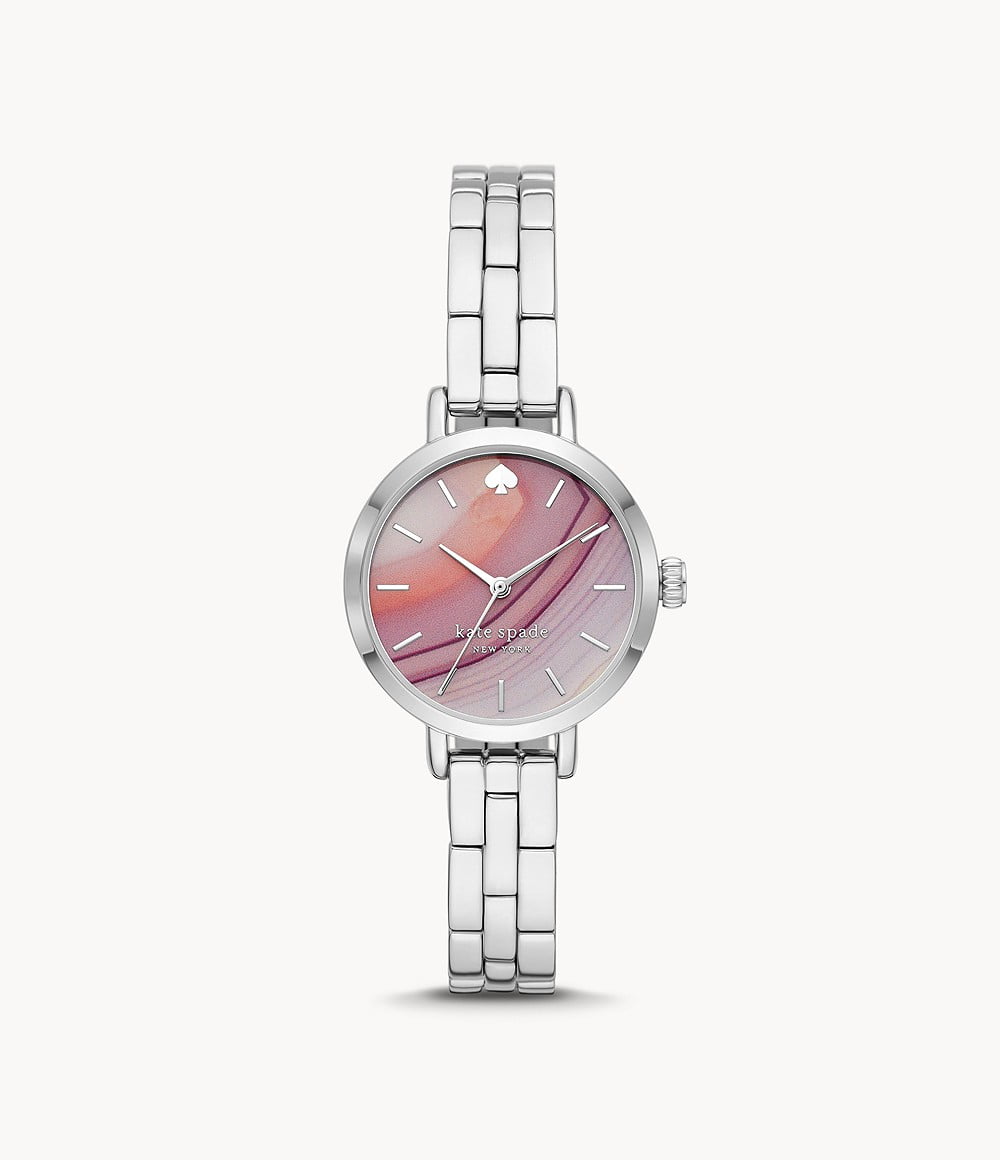 Kate Spade KSW9055 New York Metro Three-Hand Silver-Tone Watch ...