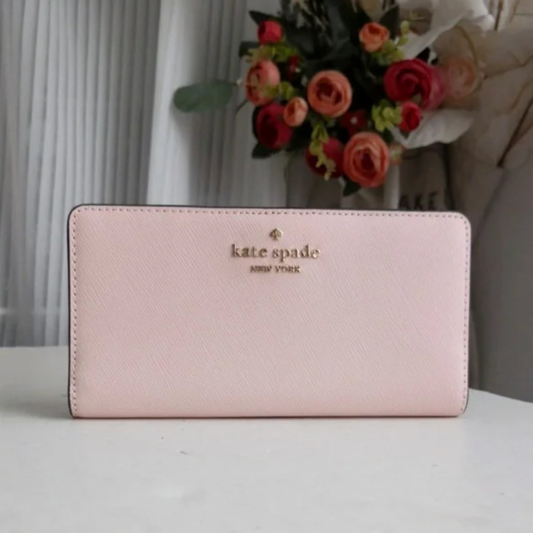 Kate Spade Large Slim Bifold Madison Conch Pink - Walmart.com