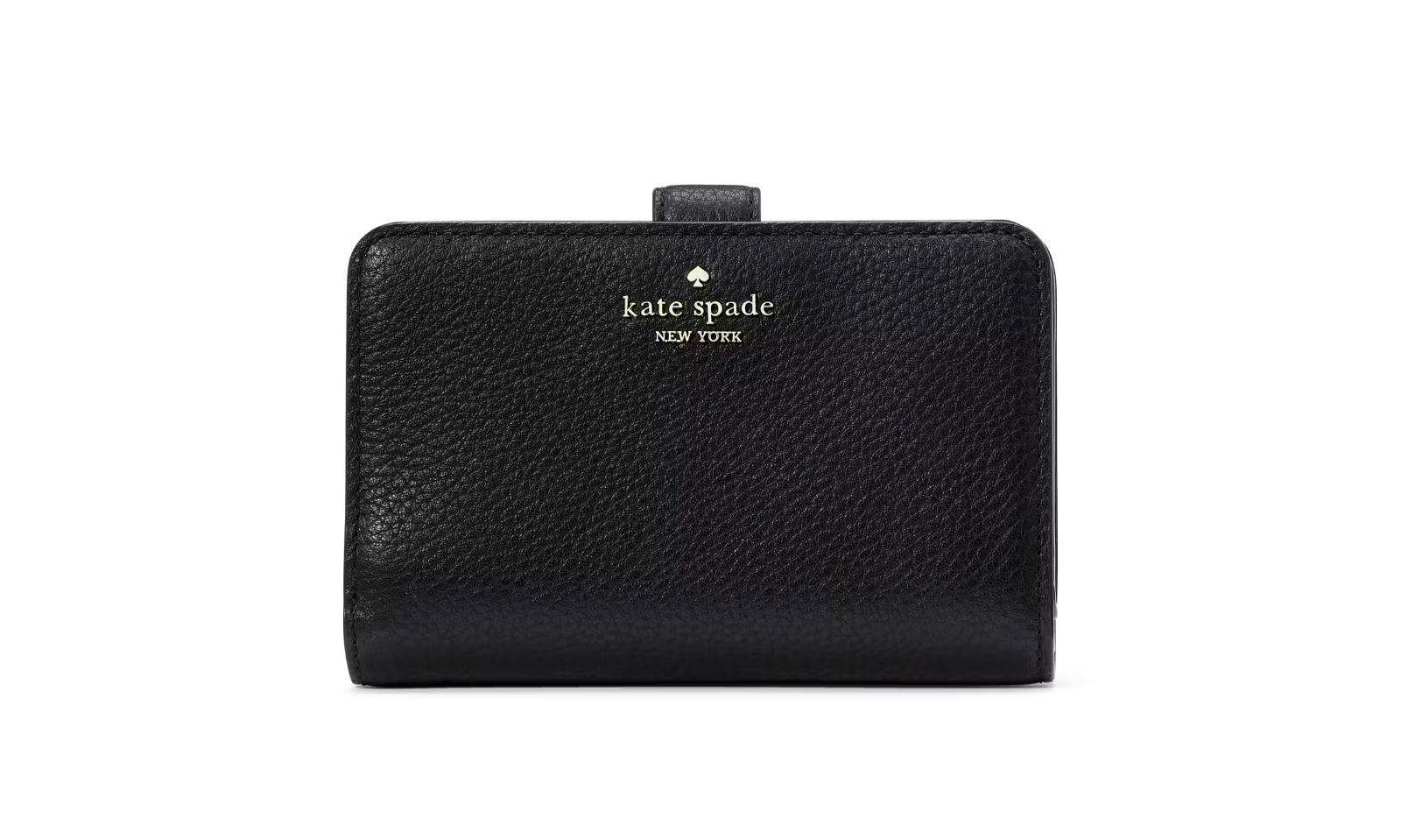 Kate Spade Lena Medium Compact Bifold Wallet Black Pebble Leather KH787 ...