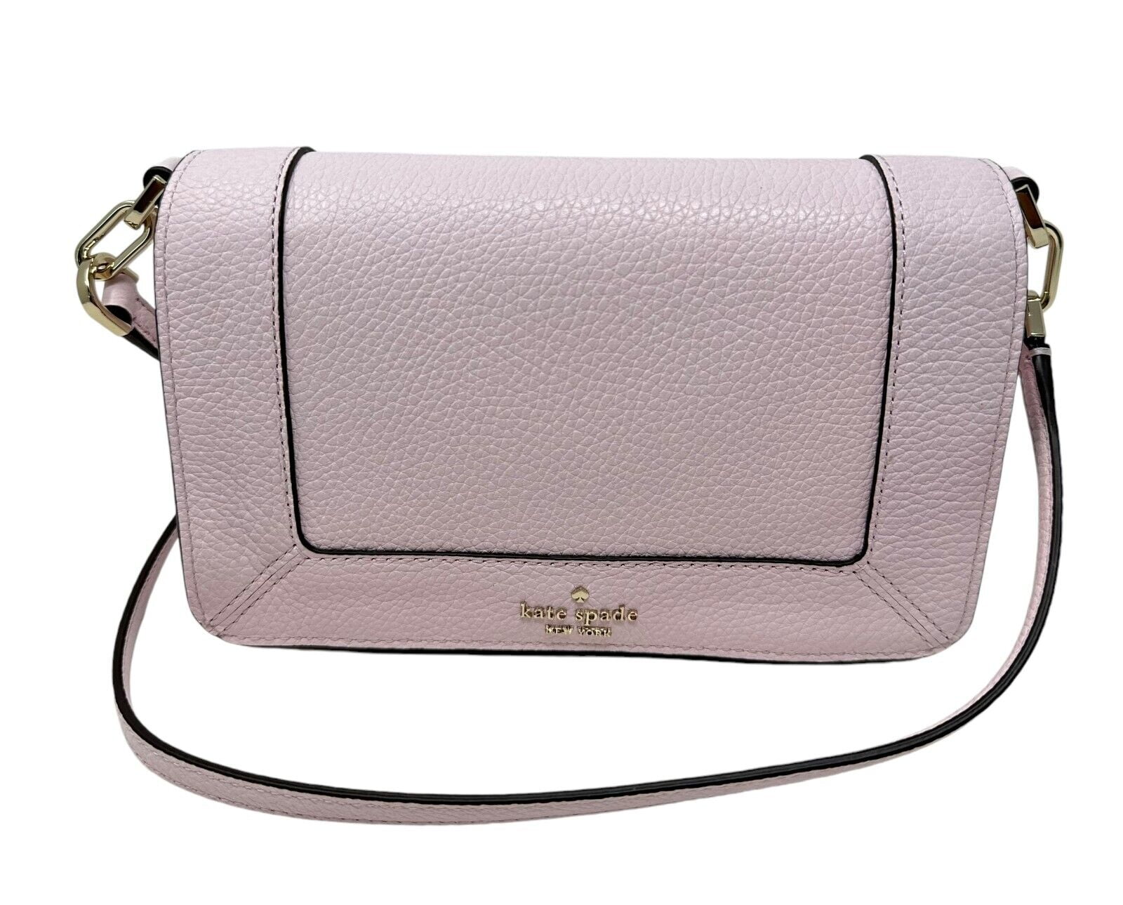 Kate Spade Lena Mini Flap Shimmer Pink Pebble Leather Crossbody Bag ...